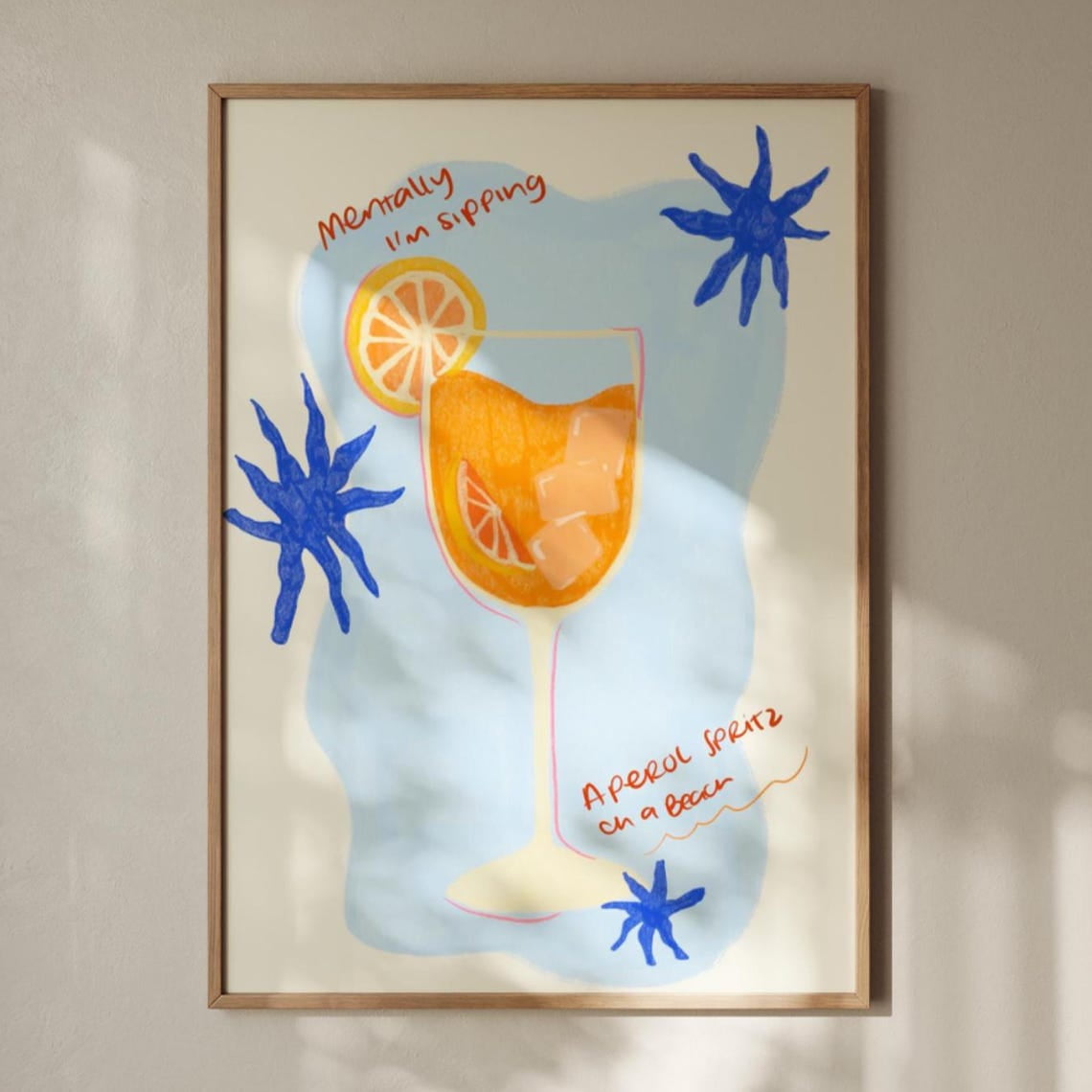 Miluva Aperol Spritz Poster, Retro Girly Italian Travel Cocktail Print ...