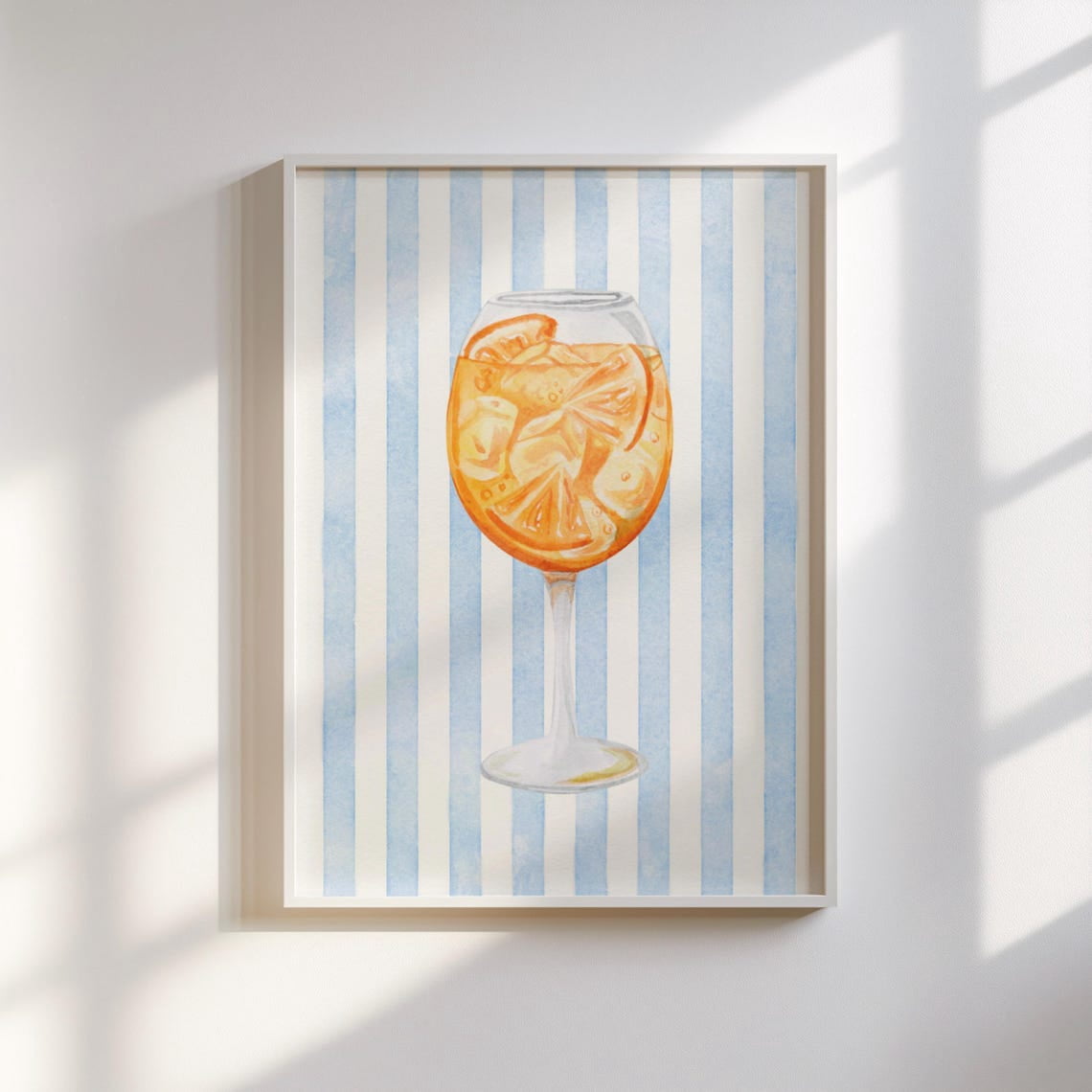 Miluva Aperol Spritz Wall Art (Blue) - Pastel Cocktail Wall Art, Blue ...