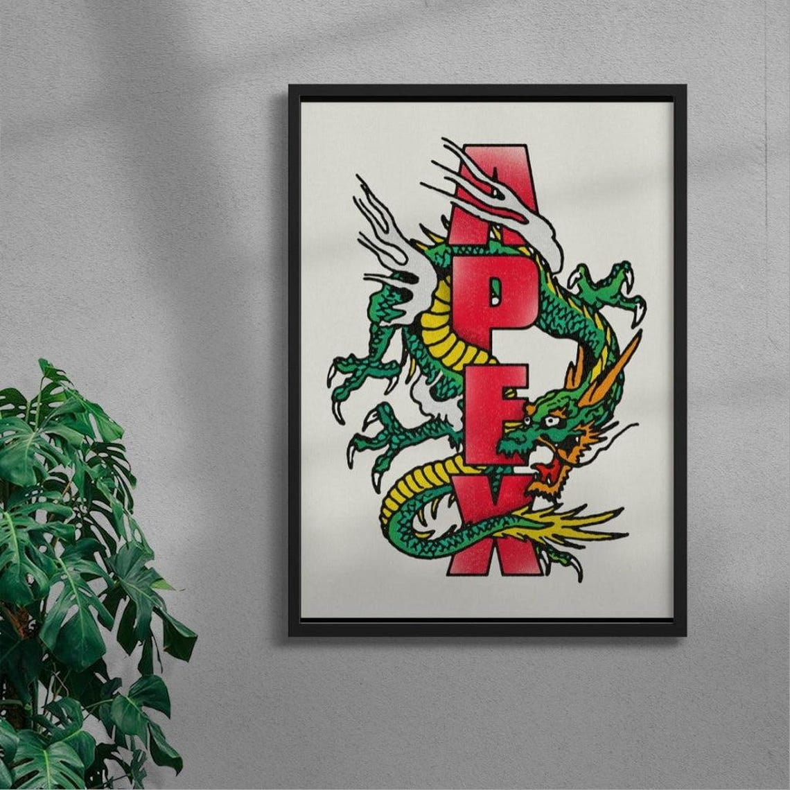 Miluva Apex Dragon Aesthetic Wall Art Print Minimalist Poster For ...