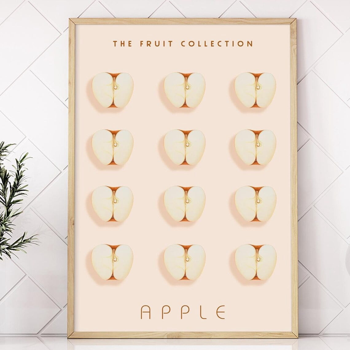 Miluva Apple Wall Art, Minimalist Fruit Collection Poster, Modern ...
