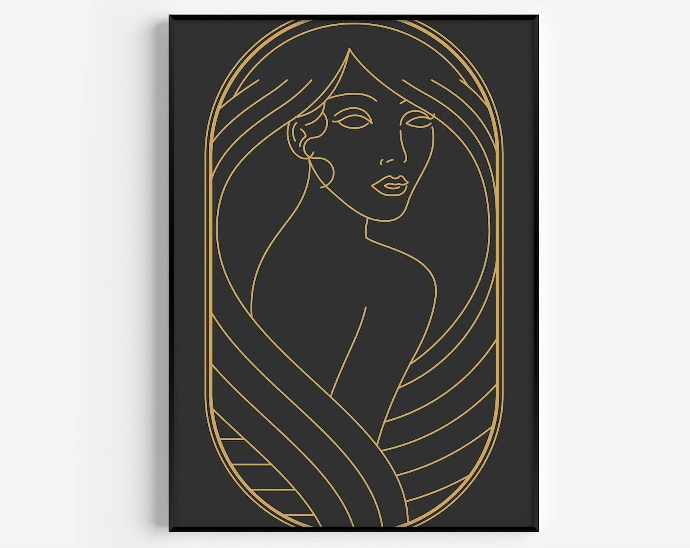 Miluva Art Deco Print, Black Gold Print, Printable Art, Art Deco ...