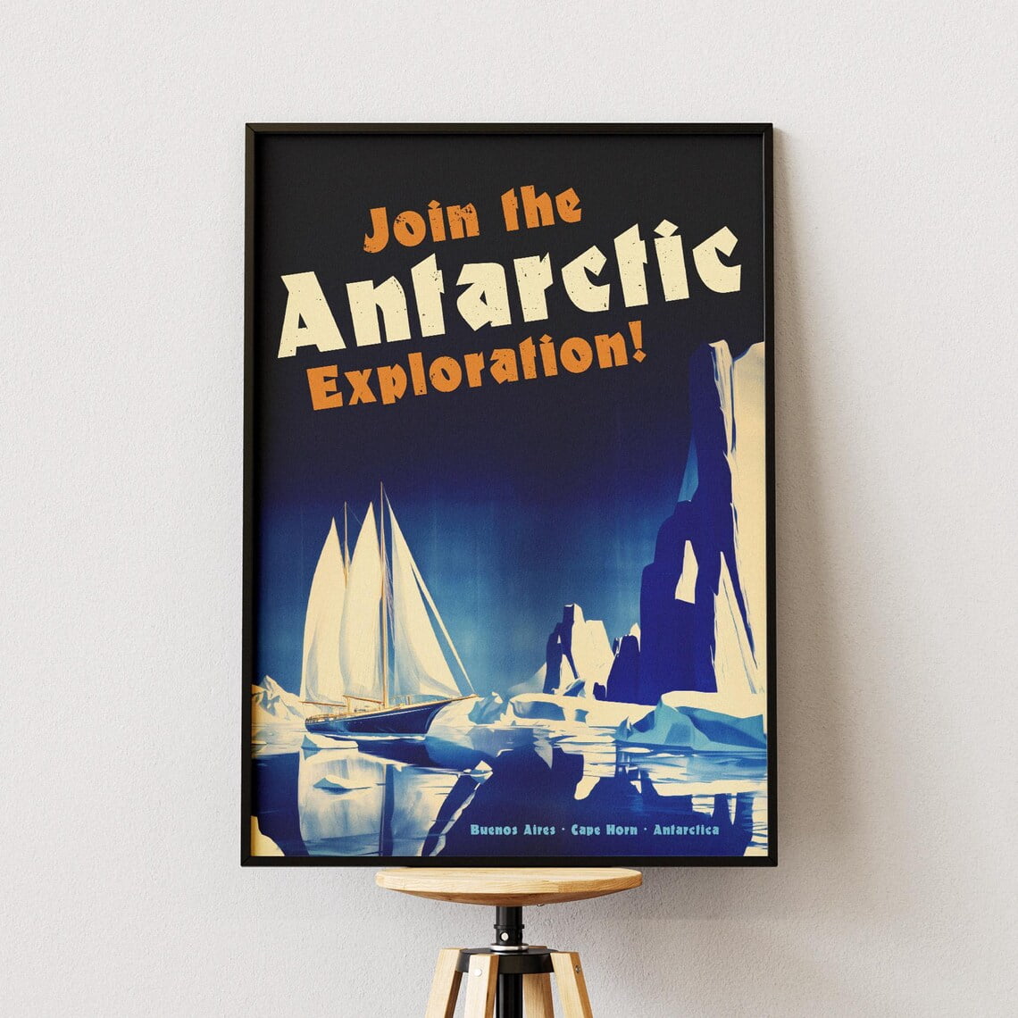 Miluva Art Deco Vintage Sailing Poster - 1920S Polar Expedition Wall ...