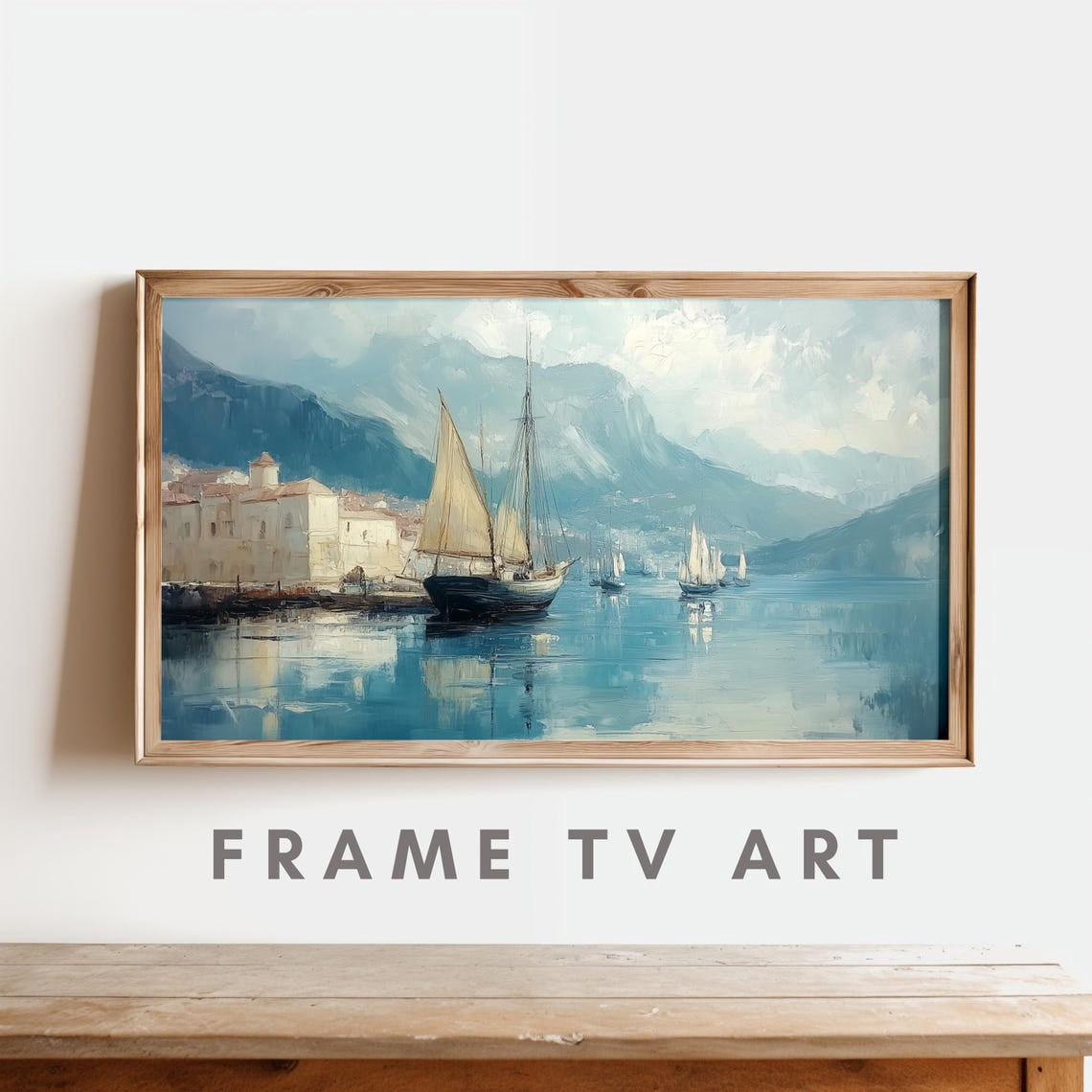 Miluva Art Summer Vintage Boats In Harbor Coastal Summer Tv Art ...