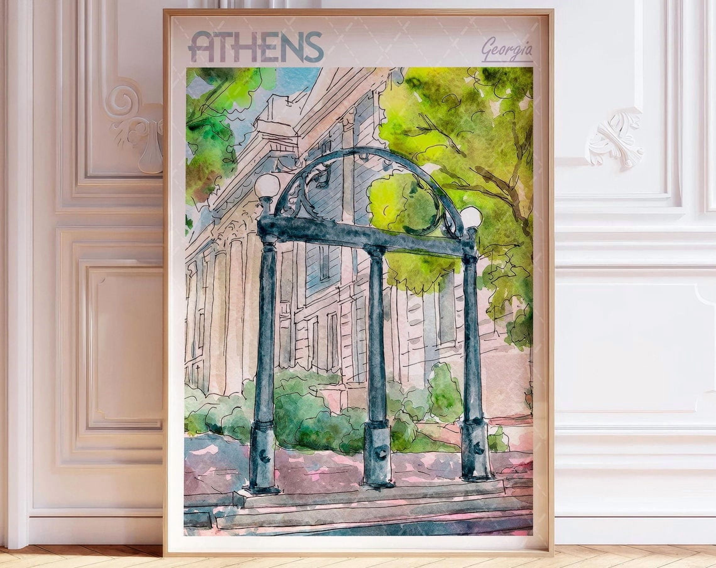 Miluva Athens Georgia Travel Poster, World Travel Art, Georgia Wall Art ...