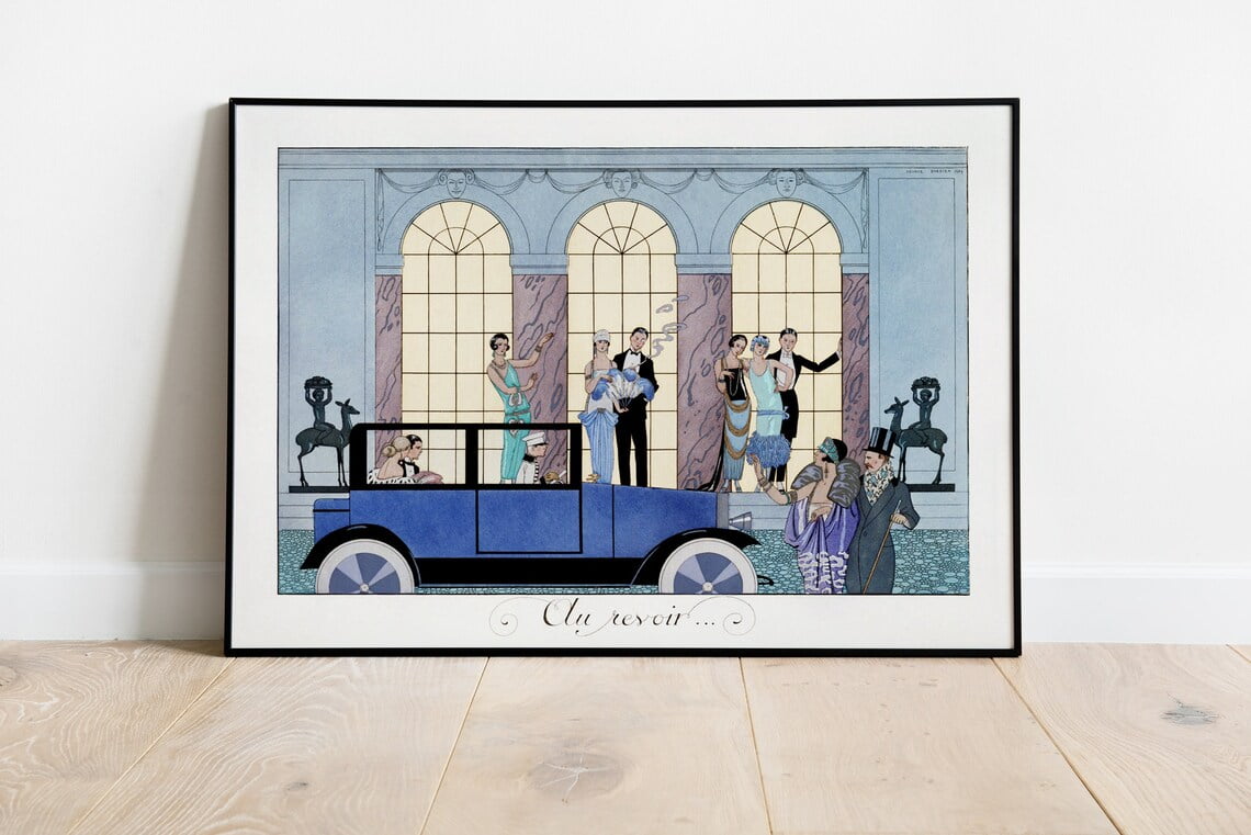 Miluva Au Revoir Print, Fashion Illustration, George Barbier Print ...