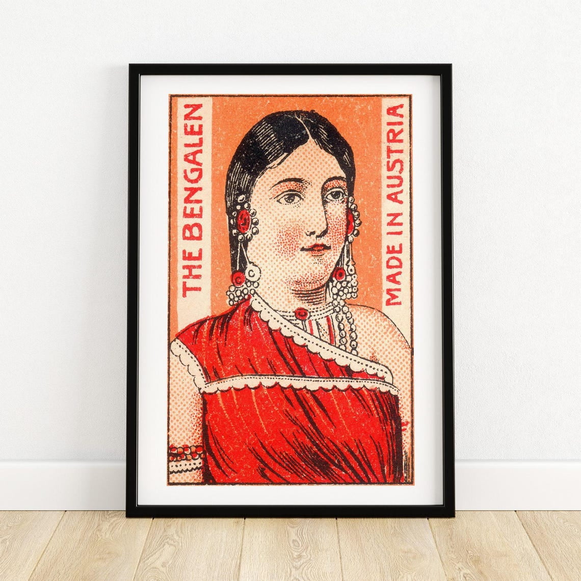 Miluva Austrian Art Deco Print The Bengalen Lady Vintage Matchbox Label ...