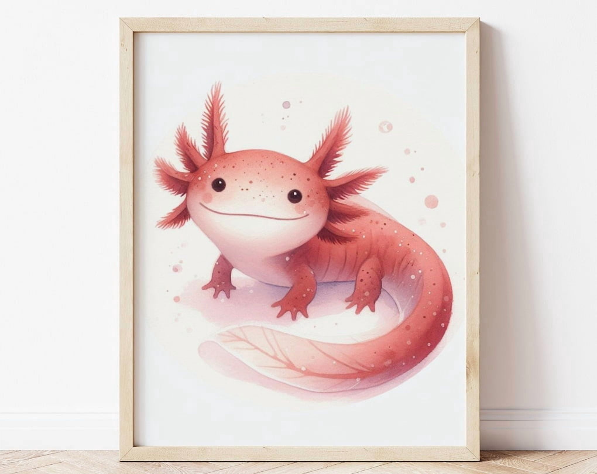 Miluva Axolotl Wall Art, Axolotl Print, Wall Art, s, Axolotl Art, Decor ...