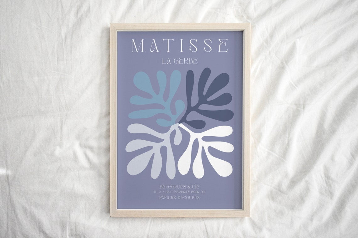 Miluva Baby Blue Matisse Poster, Matisse Cut Out, Neutral Wall Decor ...