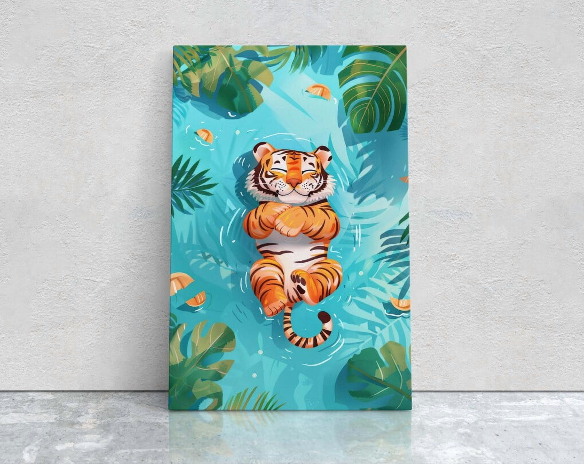 Miluva Baby Tiger Sleeping, Tiger Cub, Relaxing Tiger, Big Cat Art ...