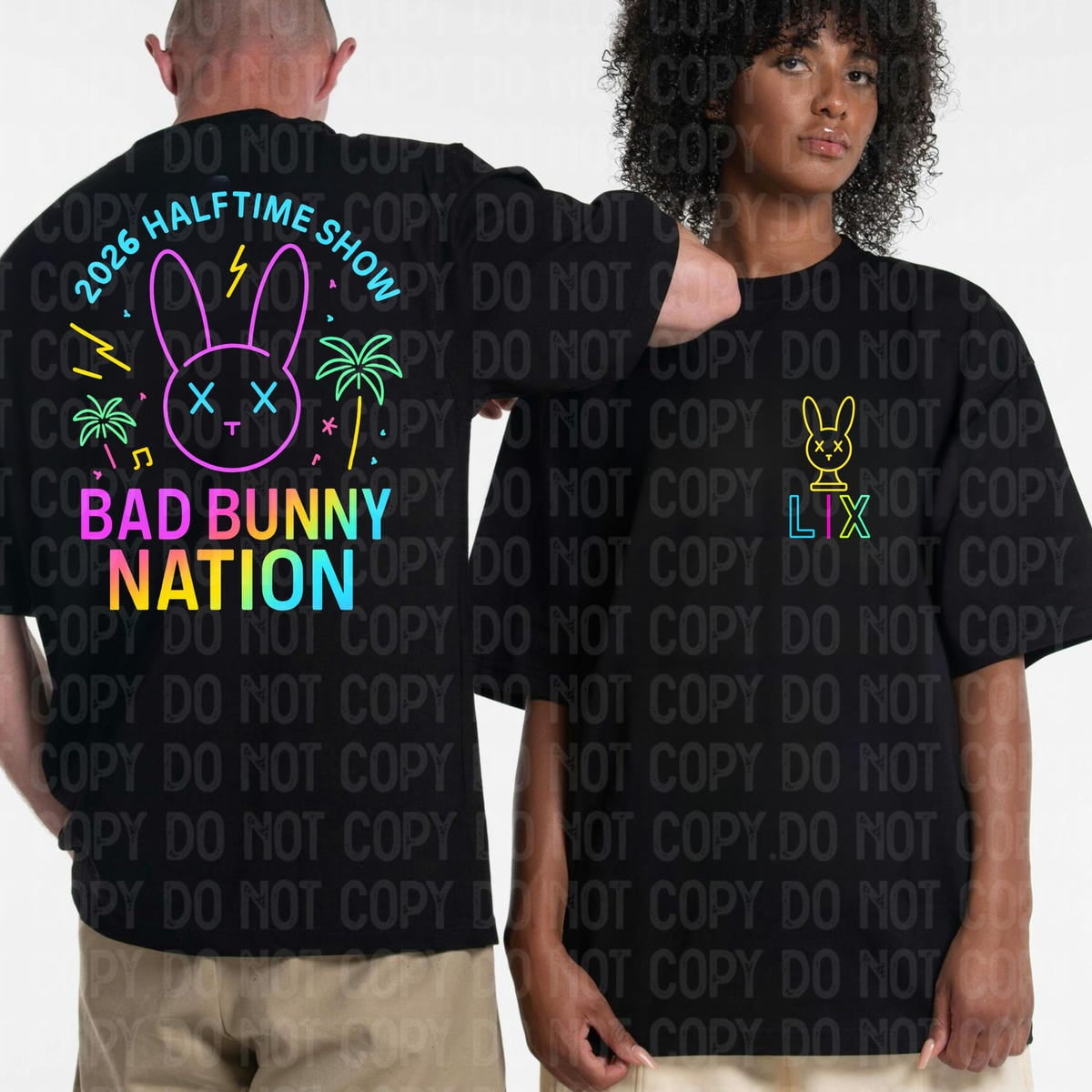 Miluva Bad Bunny Nation Neon : 2025 Halftime Show Inspired Graphic ...