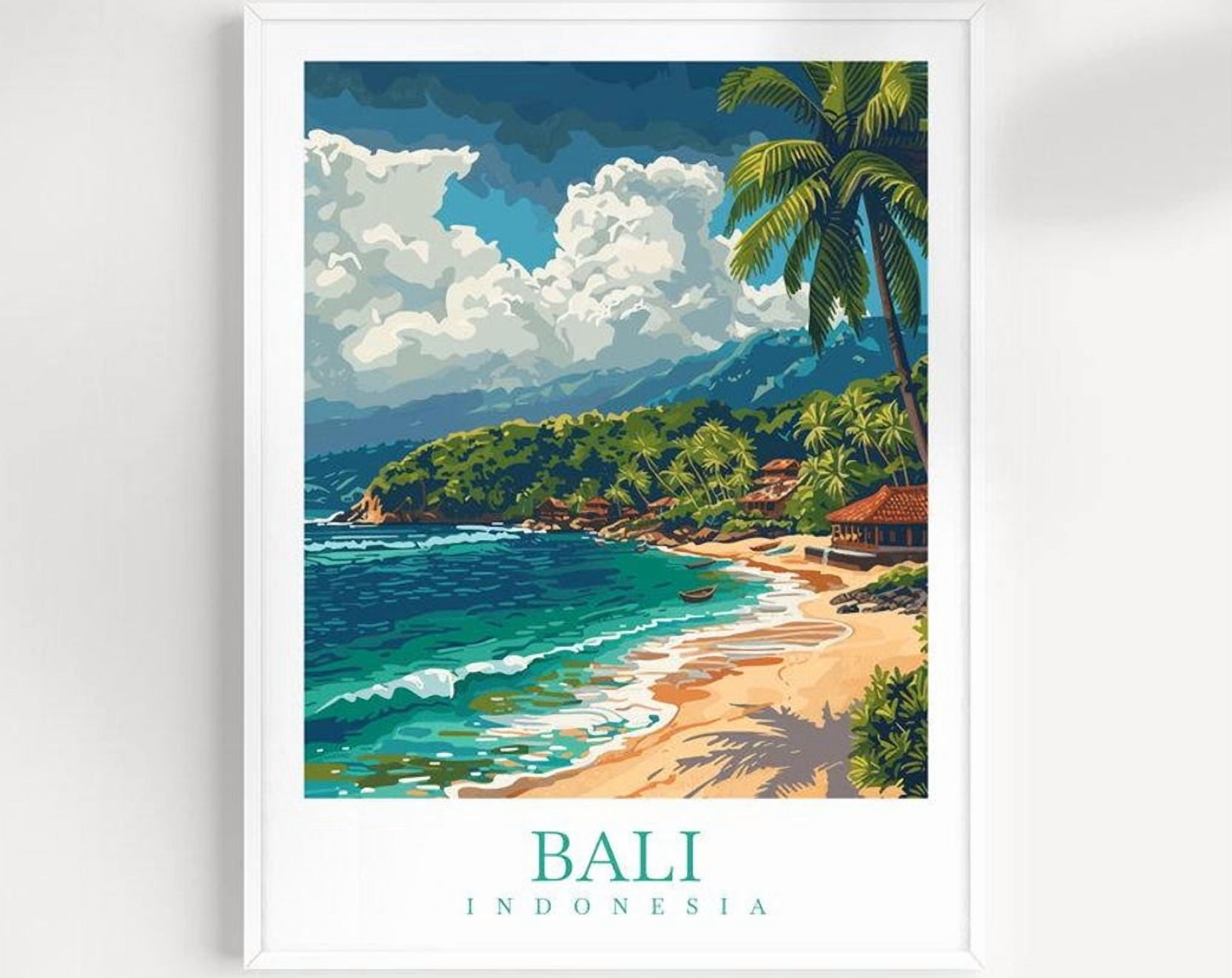 Miluva Bali Travel Print Wall Art Indonesia Wall Hanging Home DÃ©cor ...
