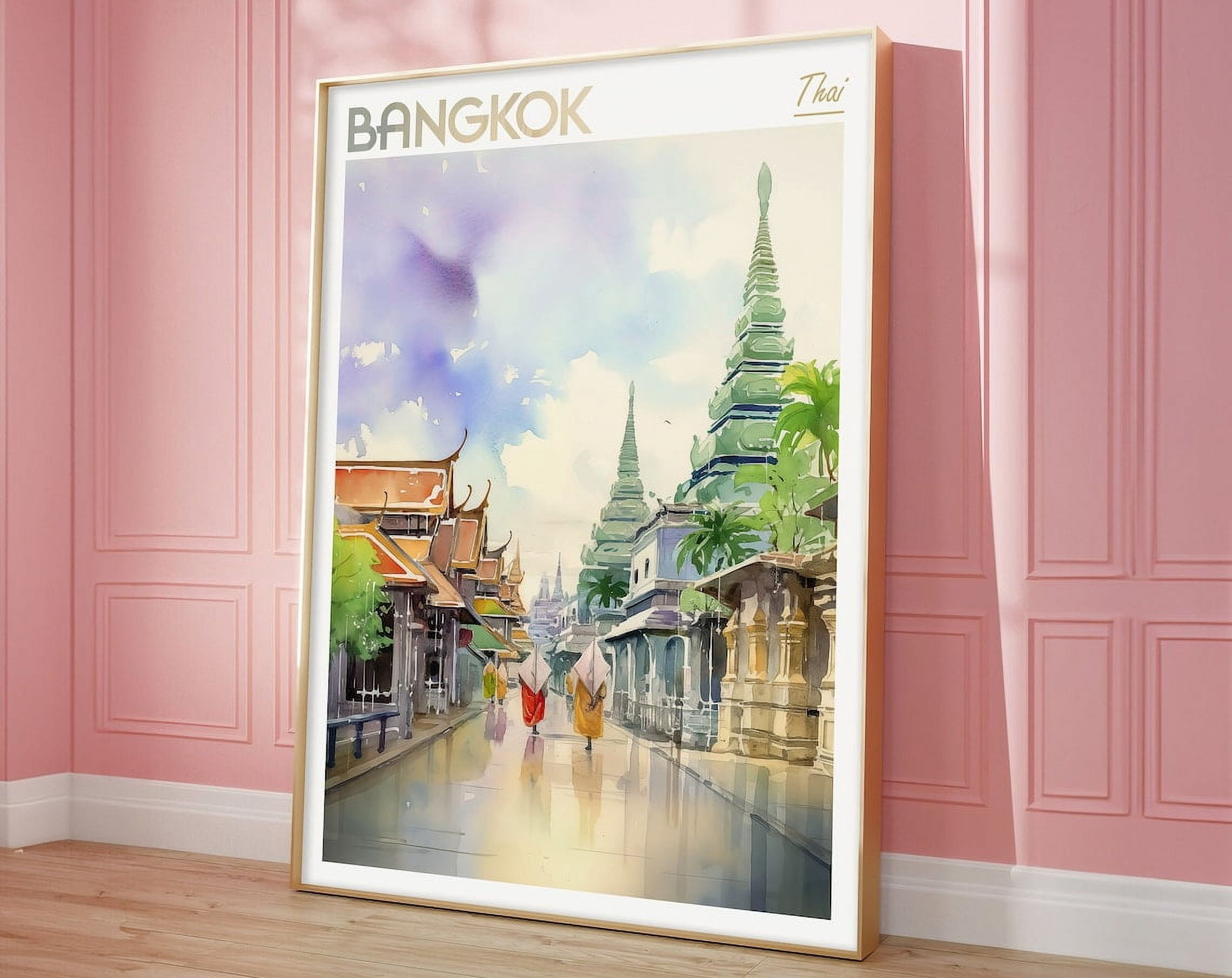 Miluva Bangkok Poster - World Cities Wall Art - Thailand Travel Poster ...