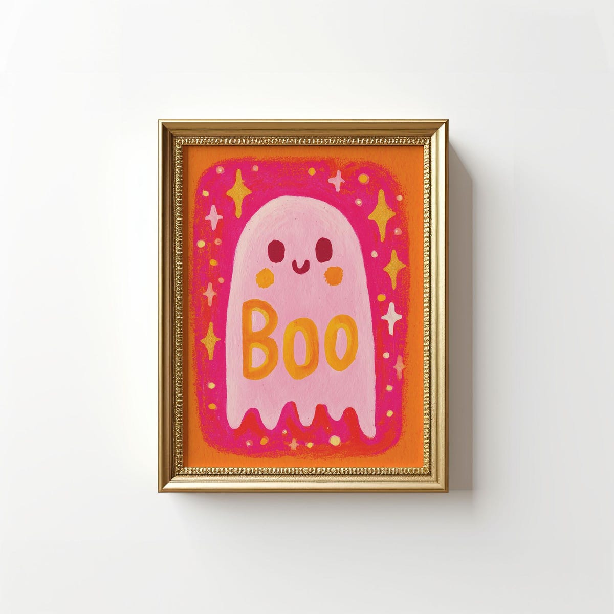 Miluva Barbiecore boo ghost wall art y2k barbiecore halloween print ...