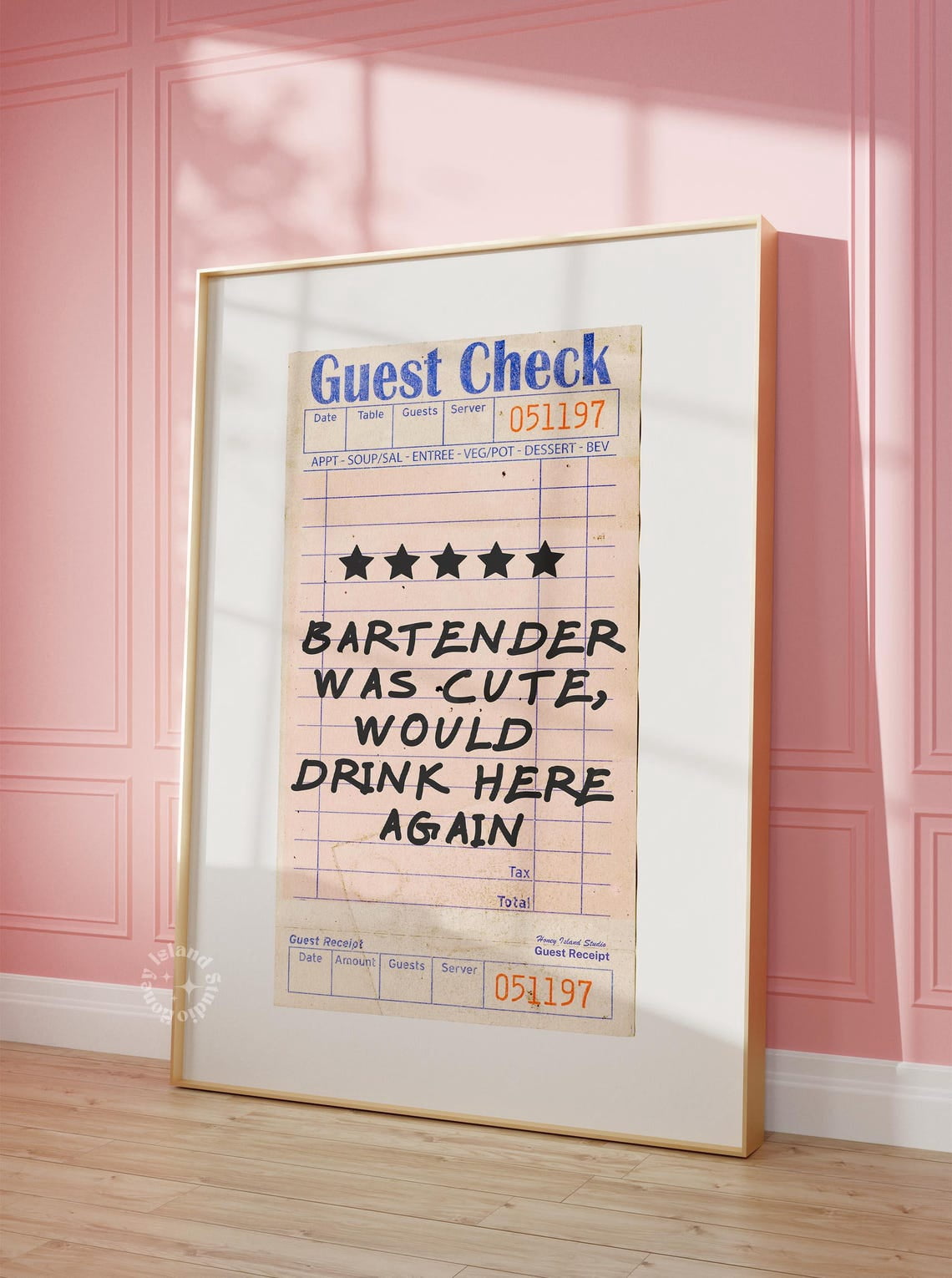 Miluva Bartender Was Cute Print Guest Check Prints, Trendy Retro Poster ...