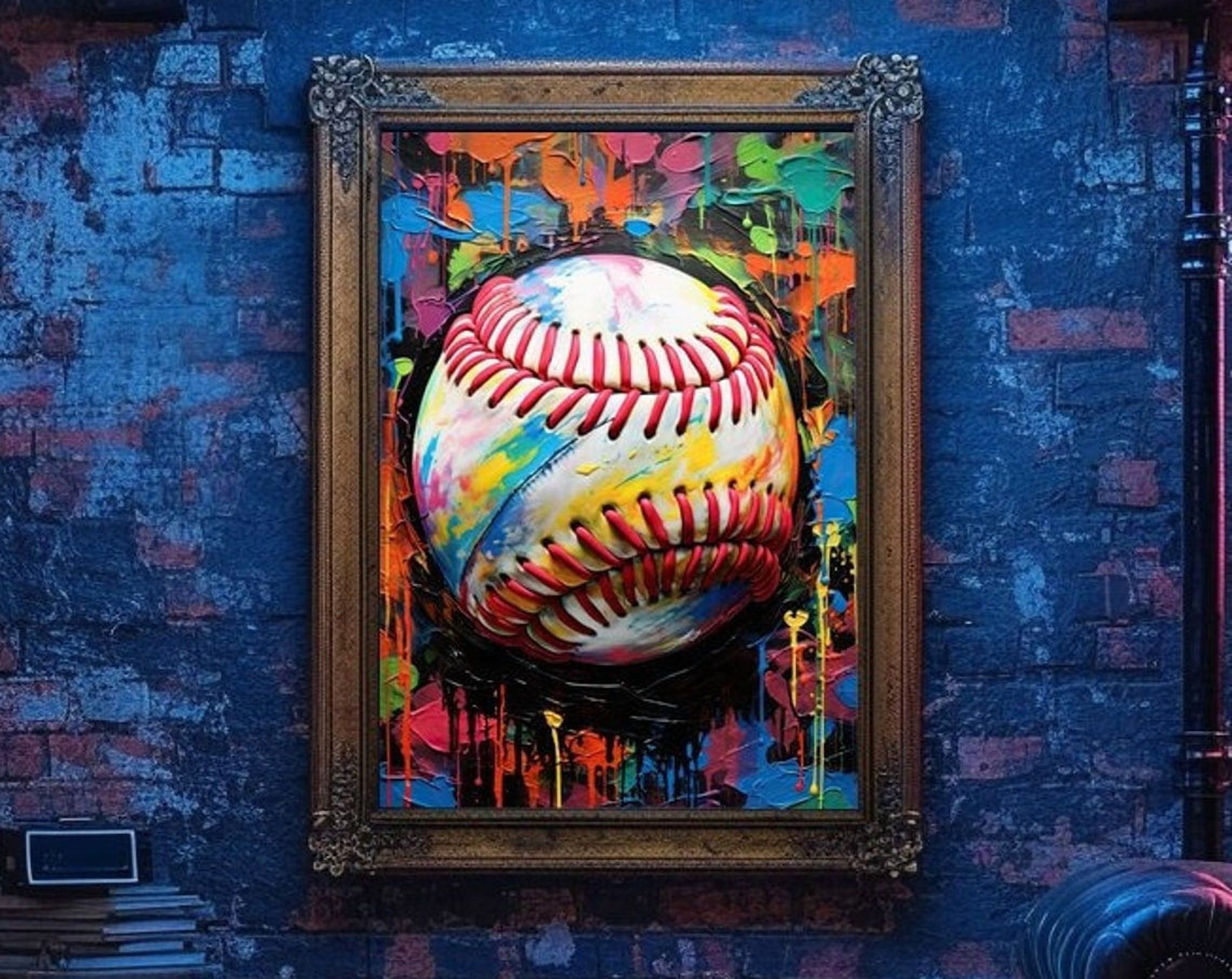 Miluva Baseball Graffiti Wall Art, Digital Graffiti Print, Baseball Art ...