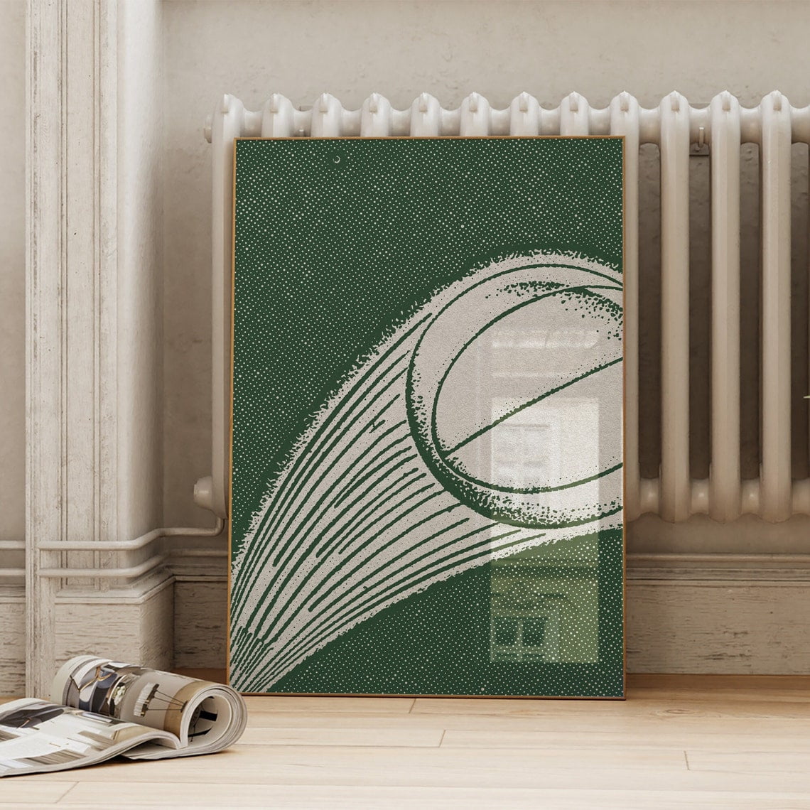 Miluva Basketball Poster Vintage Sports Prints Retro Halftone Gym Decor ...