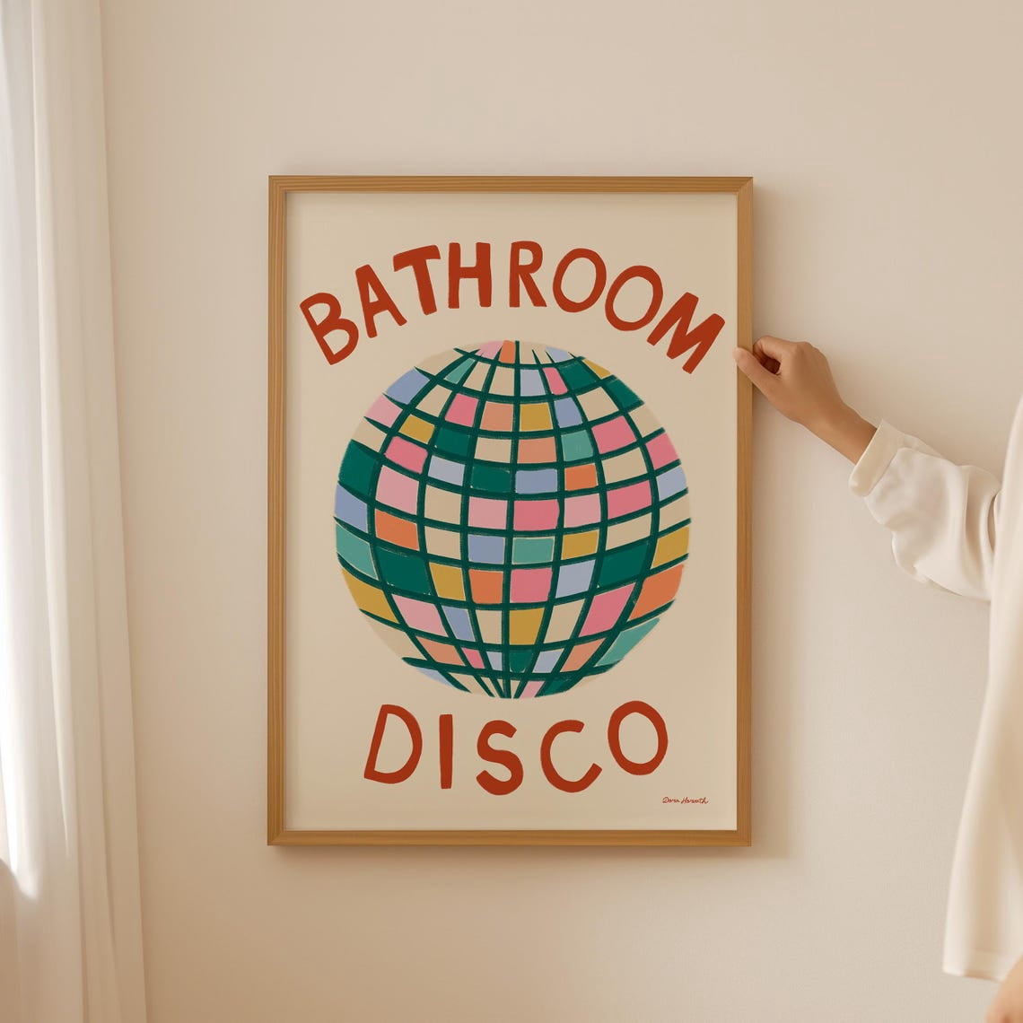 Miluva Bathroom Disco Wall Art, Disco Ball Print, Maximalist Bathroom ...