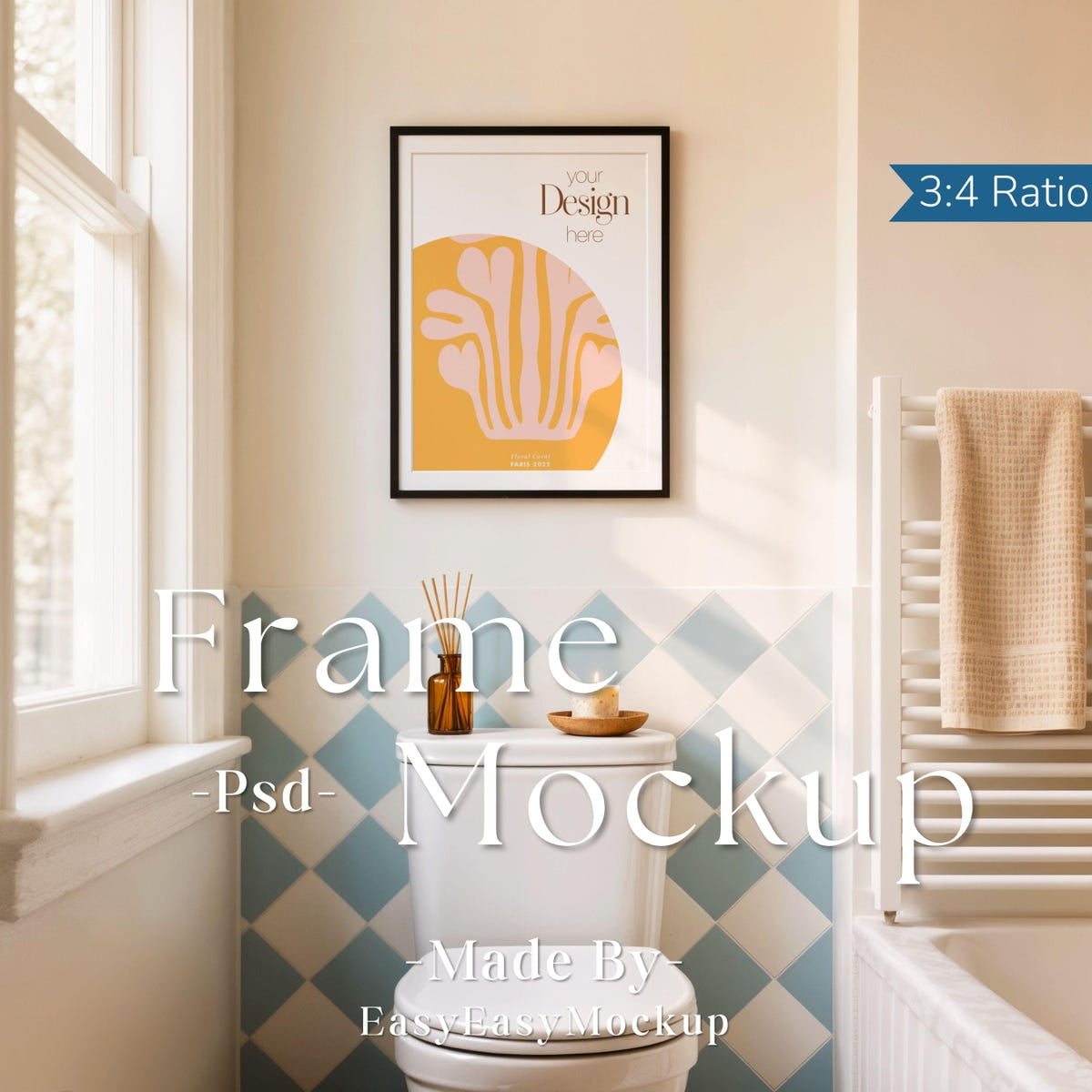 Miluva Bathroom Frame Mockup Psd Poster Vertical Psd Frame Mockup For ...