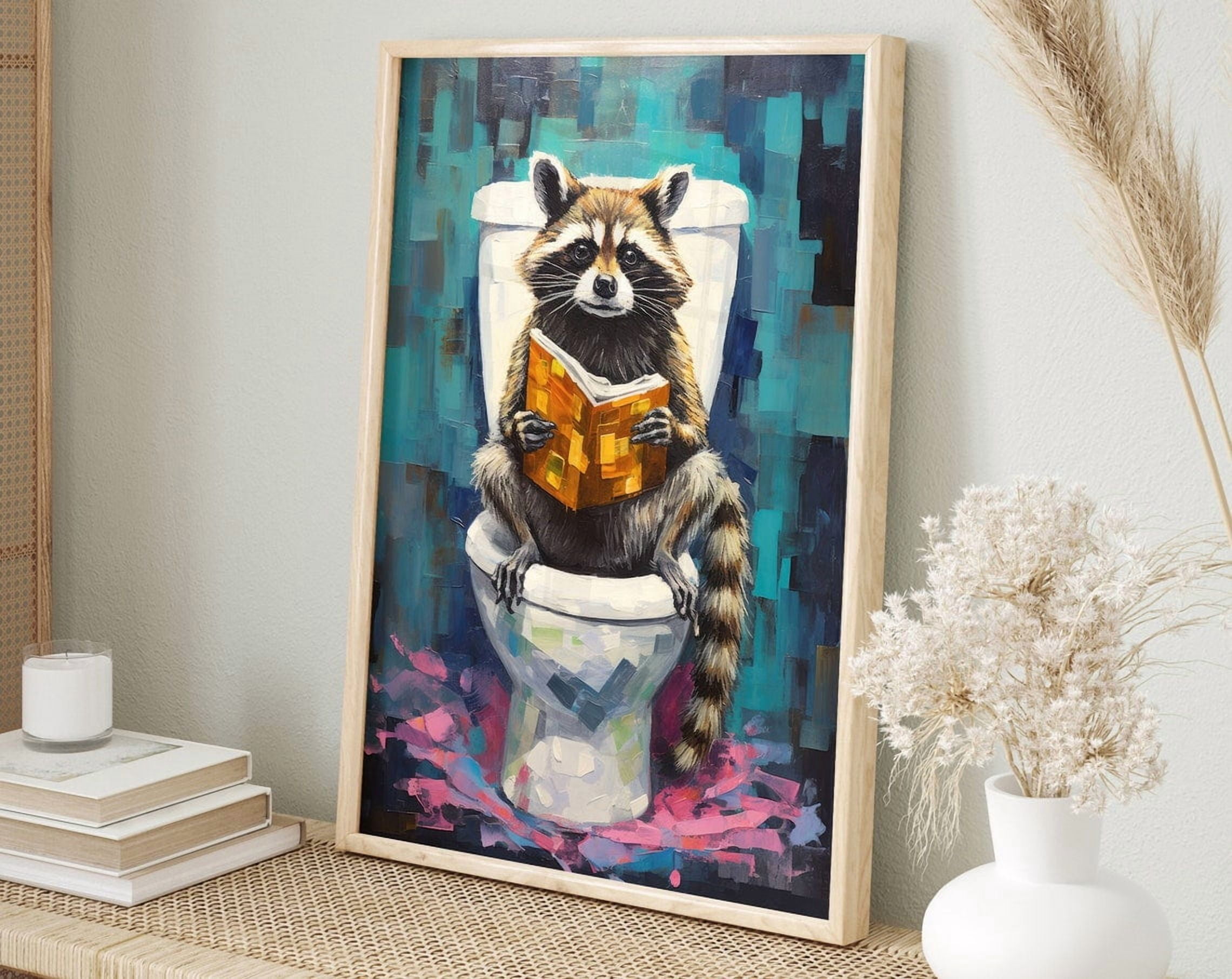 Miluva Bathroom Poster: On The Toilet Guest Restroom Mural Abstract ...