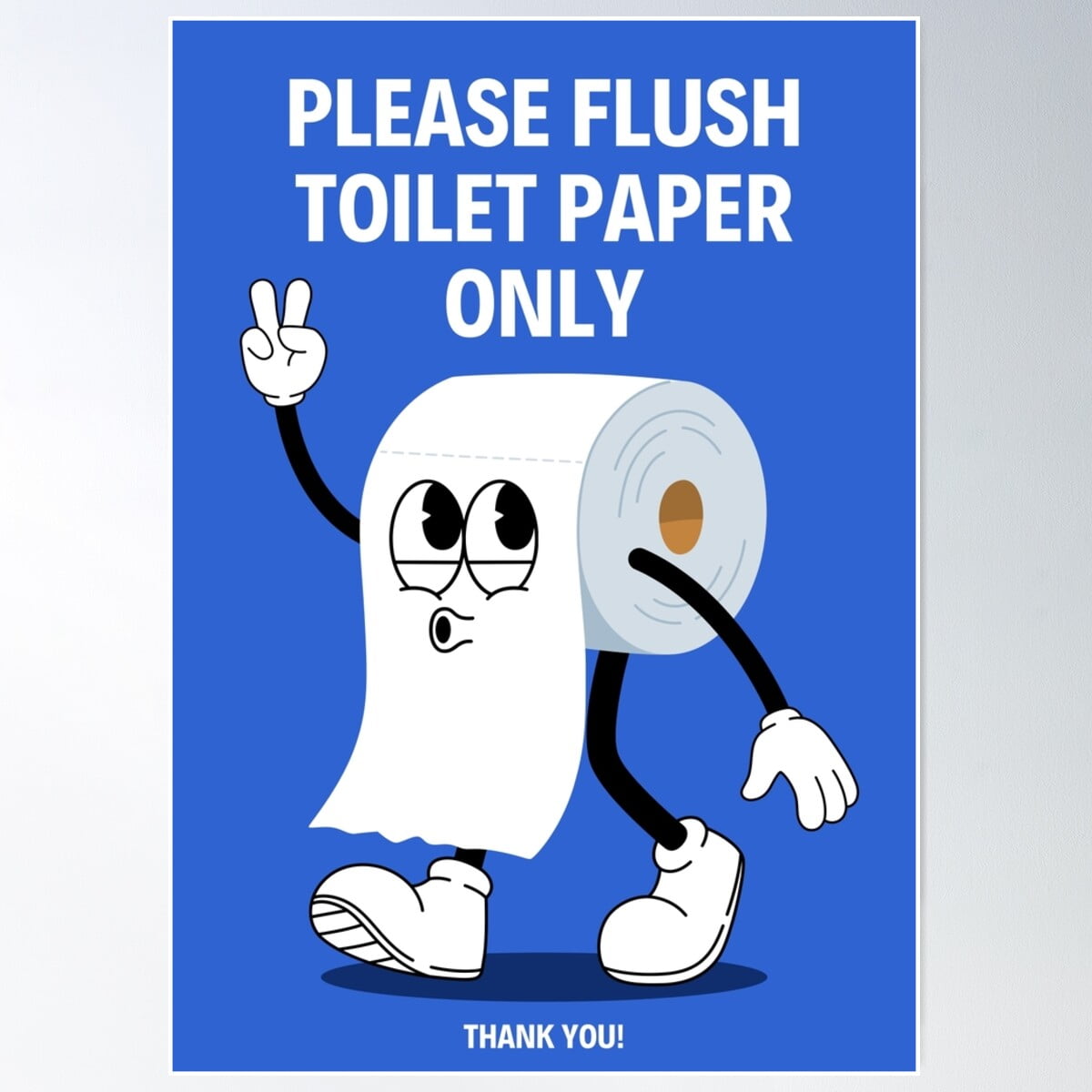 Miluva Bathroom Sign Ã ¬Å please Flush Toilet Paper OnlyÃ¢ ¬ Cartoon ...