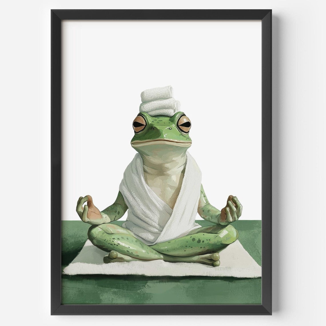 Miluva Bathroom Zen Art Yoga Frog Poster Bathroom Guest Toilet Decor ...