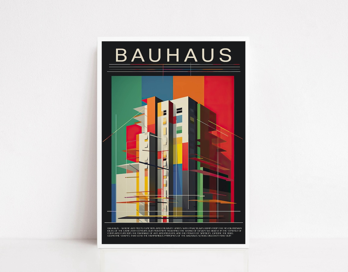 Miluva Bauhaus Architecture Poster / Bauhaus Poster / Bauhaus Print ...