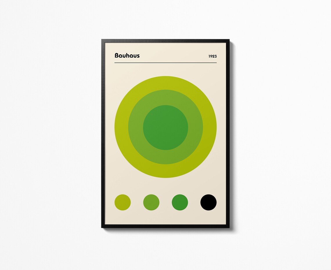 Miluva Bauhaus Green Color Circles Bauhaus Poster, 100 Years Bauhaus ...