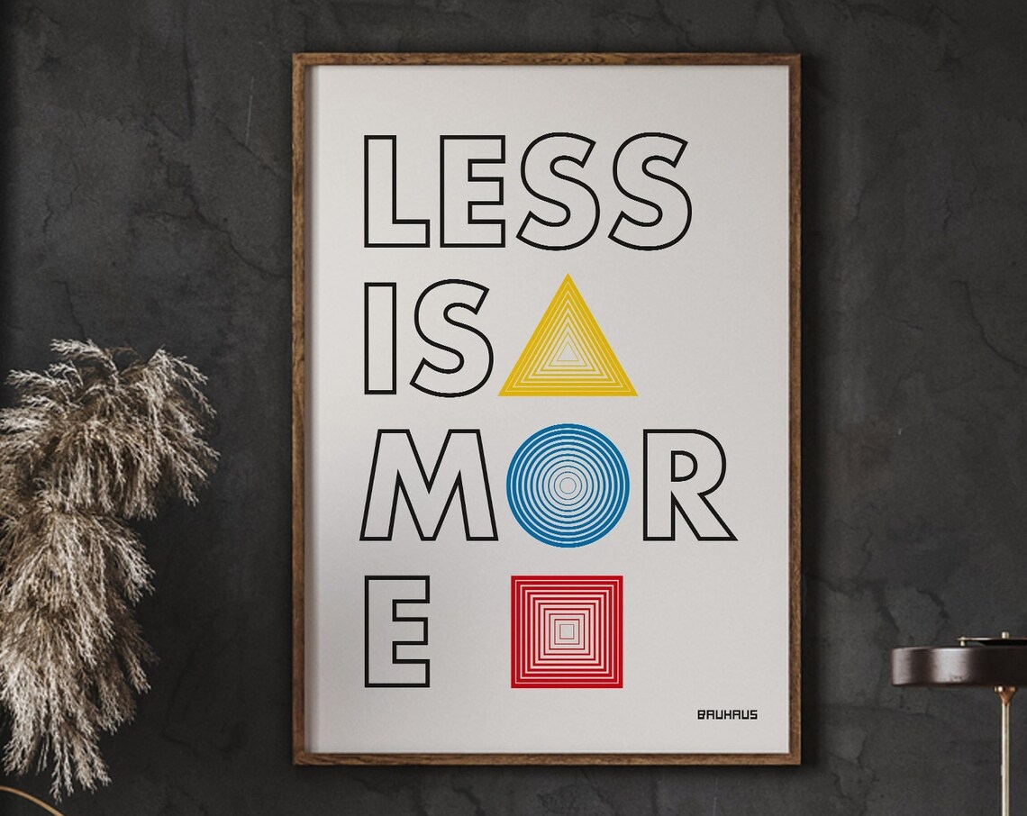 Miluva Bauhaus Poster, Less Is More, Geometric Shapes Poster, Bauhaus ...
