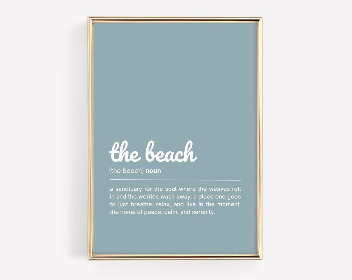 Miluva Beach Definition Print Beach House Decor Beach House Sign Beach ...