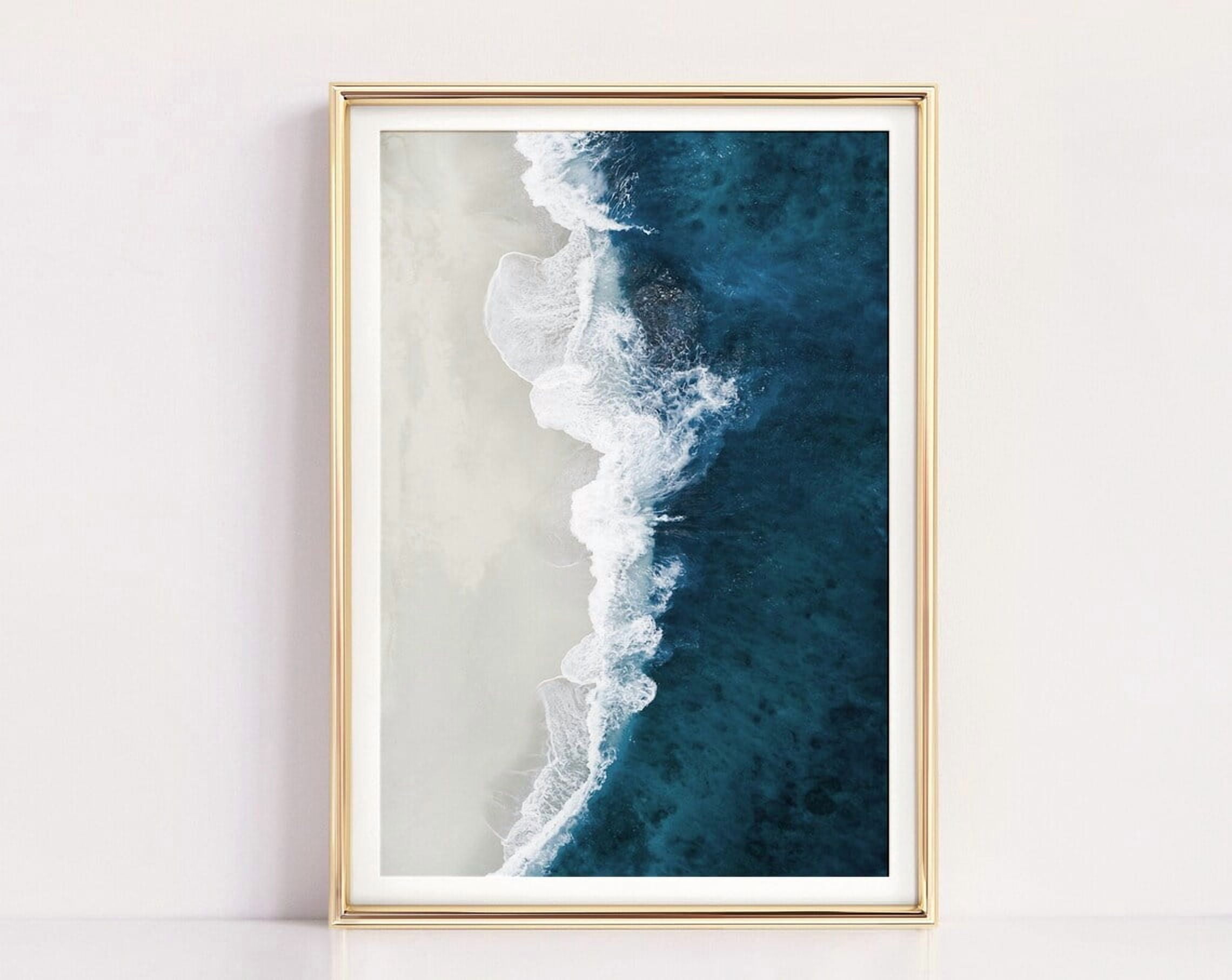 Miluva Beach Print Download, Aerial Ocean Print, Modern Coastal ...