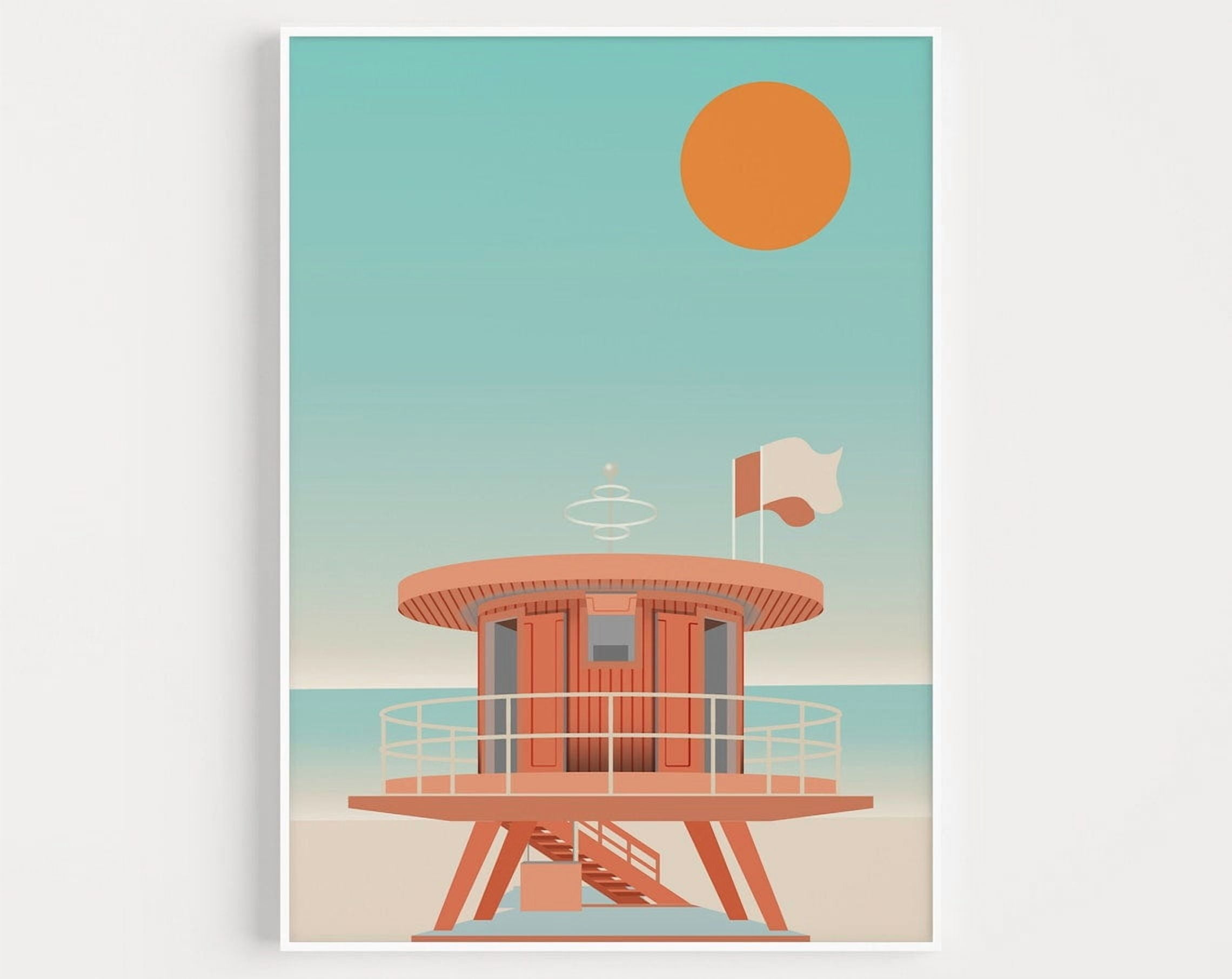 Miluva Beach Print, Lifeguard Tower, Wall Art, Printable, Lifeguard ...
