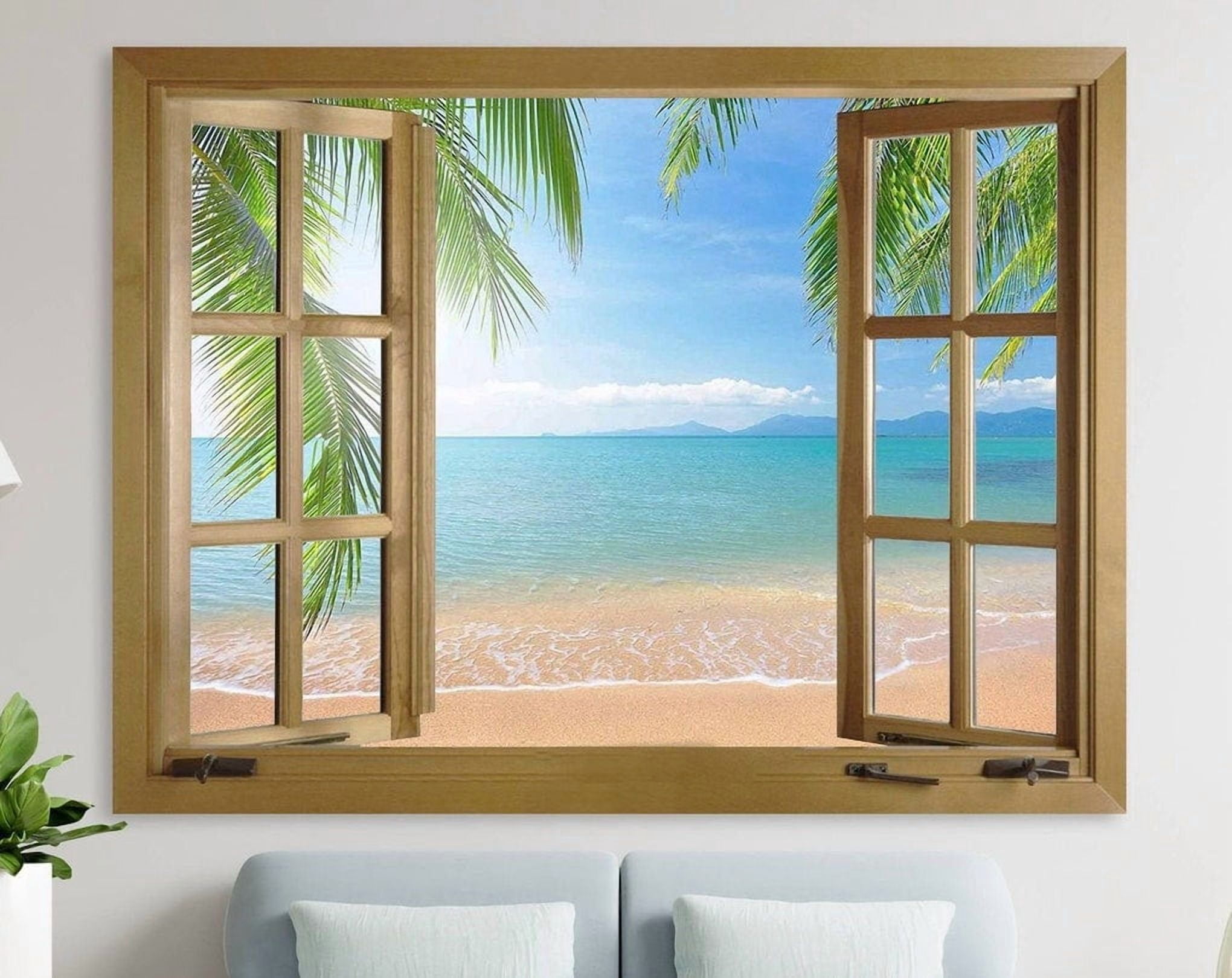 Miluva Beach , Window Beach, Beach Art, Beach Wall Decor, Island Art ...