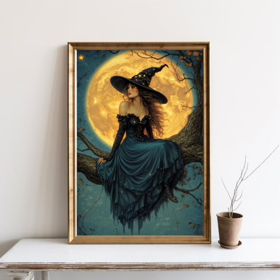 Miluva Beautiful witch wall art – Witch artwork – Waiting on you ...