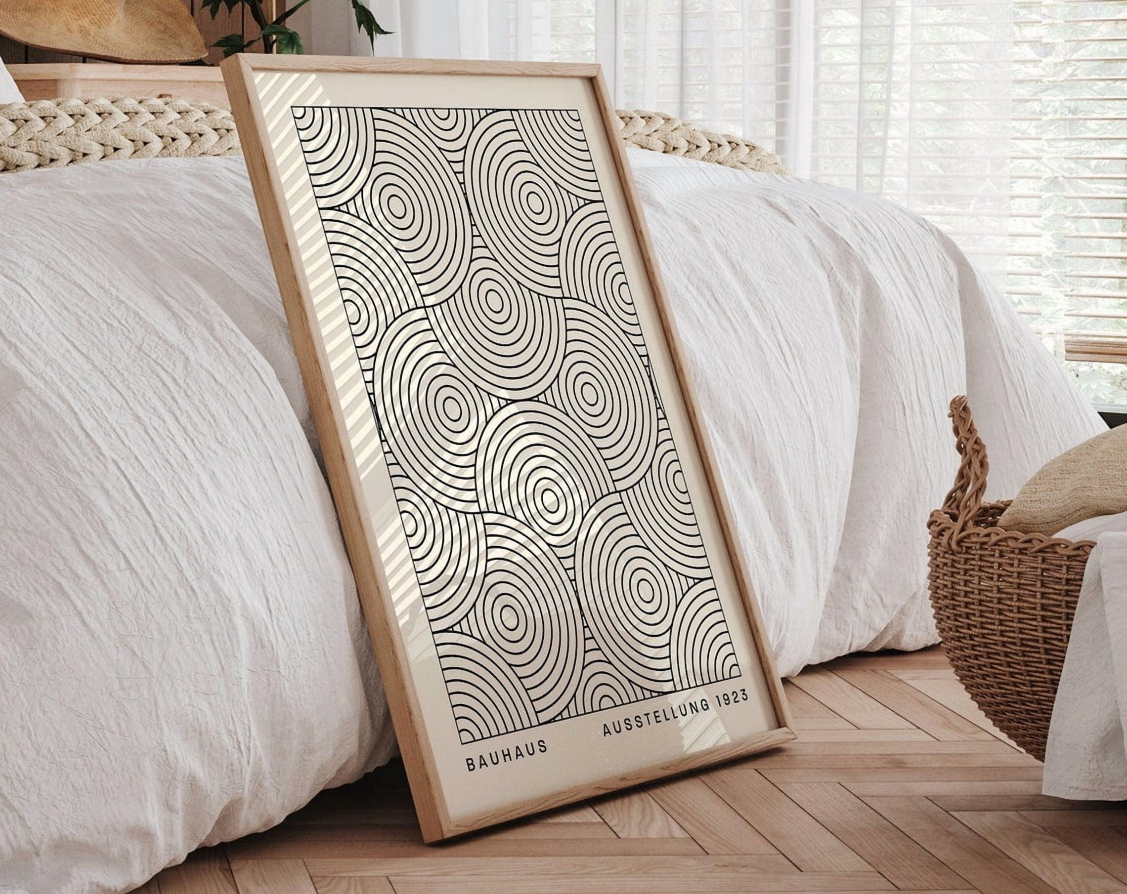 Miluva Beige And Black Minimalist Geometric Wall Art, Bauhausable Print ...
