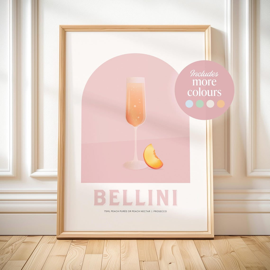 Miluva Bellini Print Printable Cocktail Recipe Art Bellini Cocktail ...