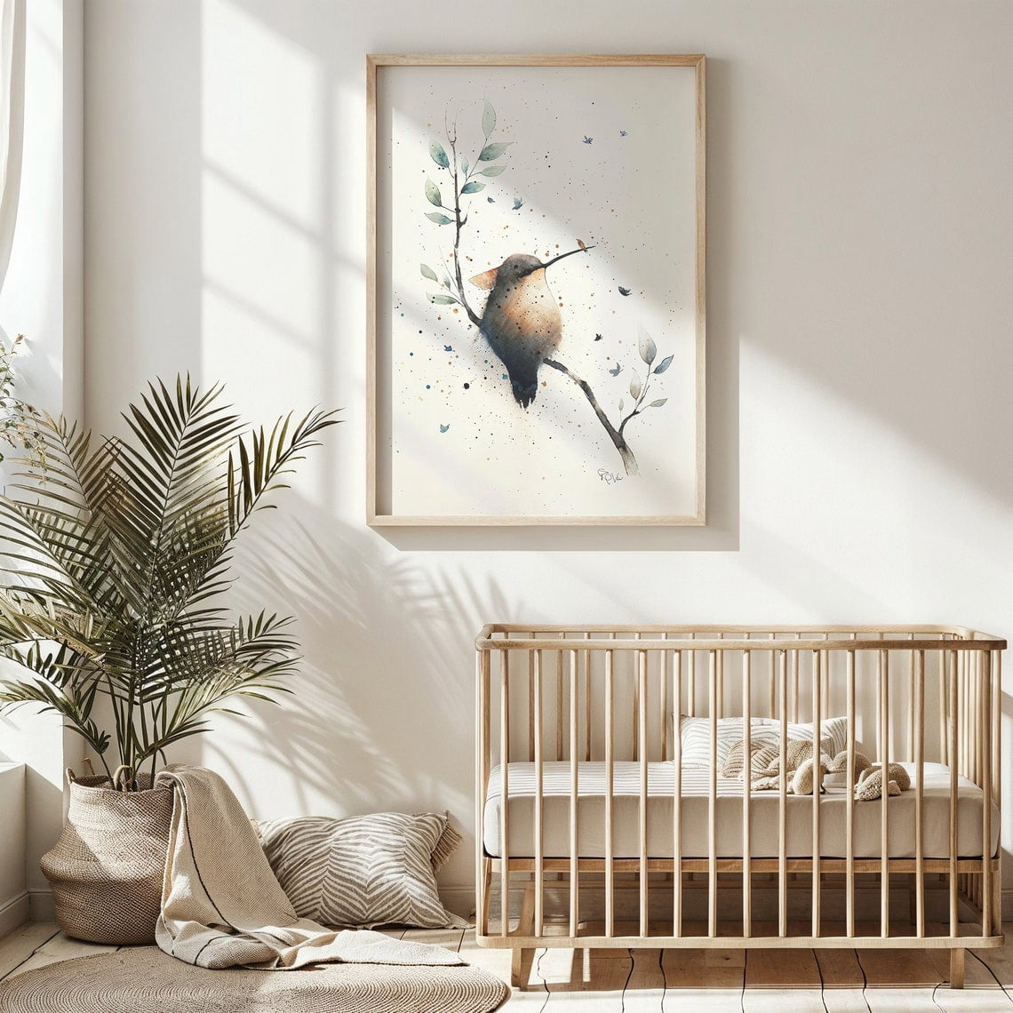 Miluva Bird Print, Nursery Wall Art, Nature Inspired Kids Room Decor ...