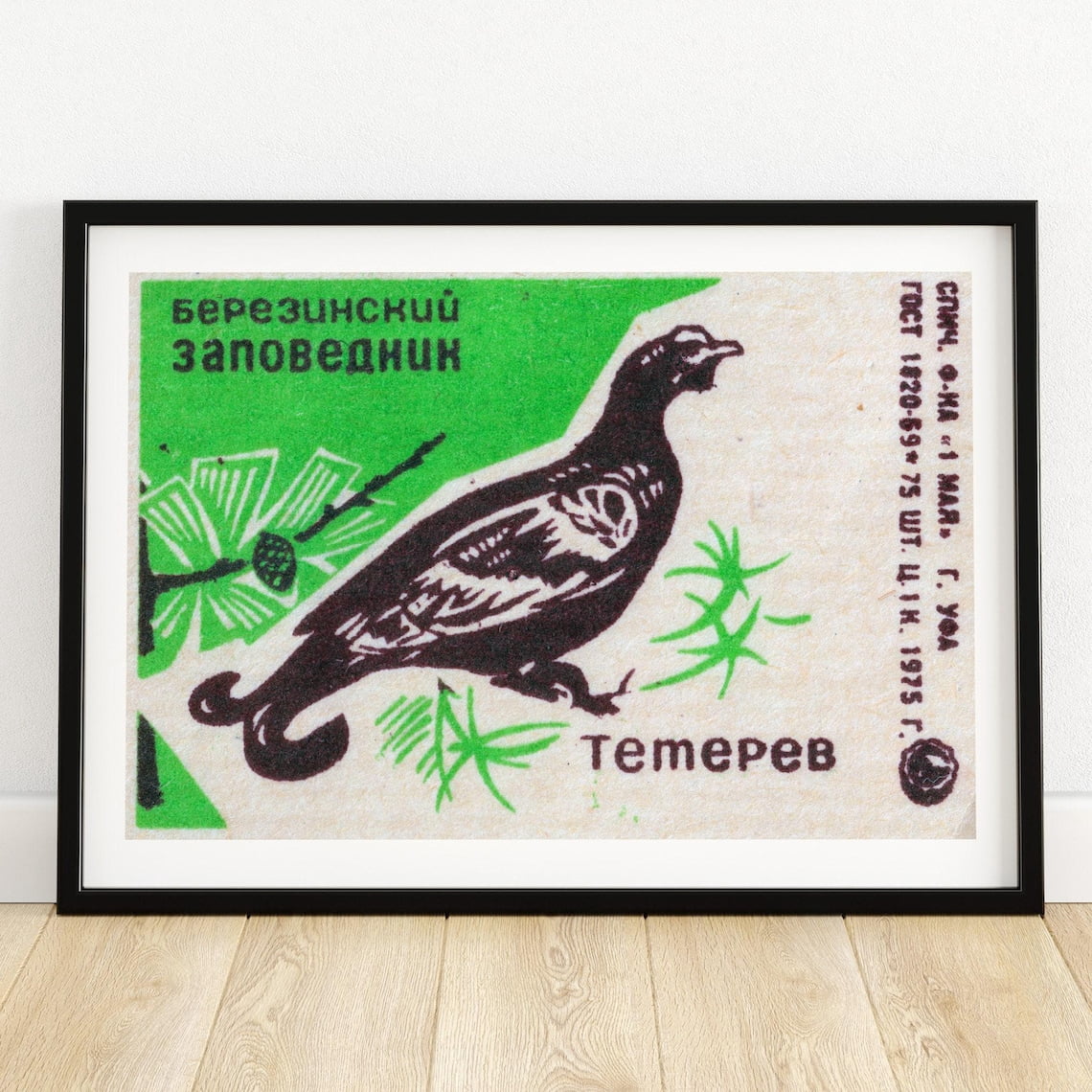 Miluva Black Grouse Bird - Matchbox Print - Aesthetic Wall Art ...