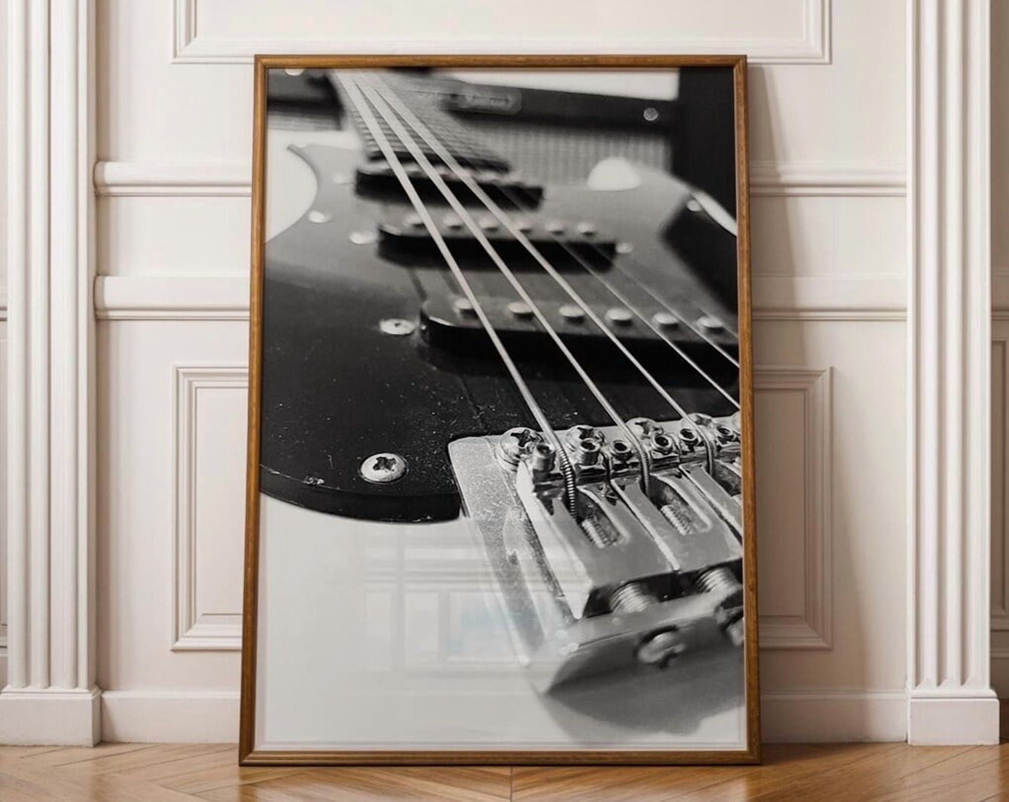Miluva Black And White Guitar Poster Vintage Guitar Poster Retro Guitar ...