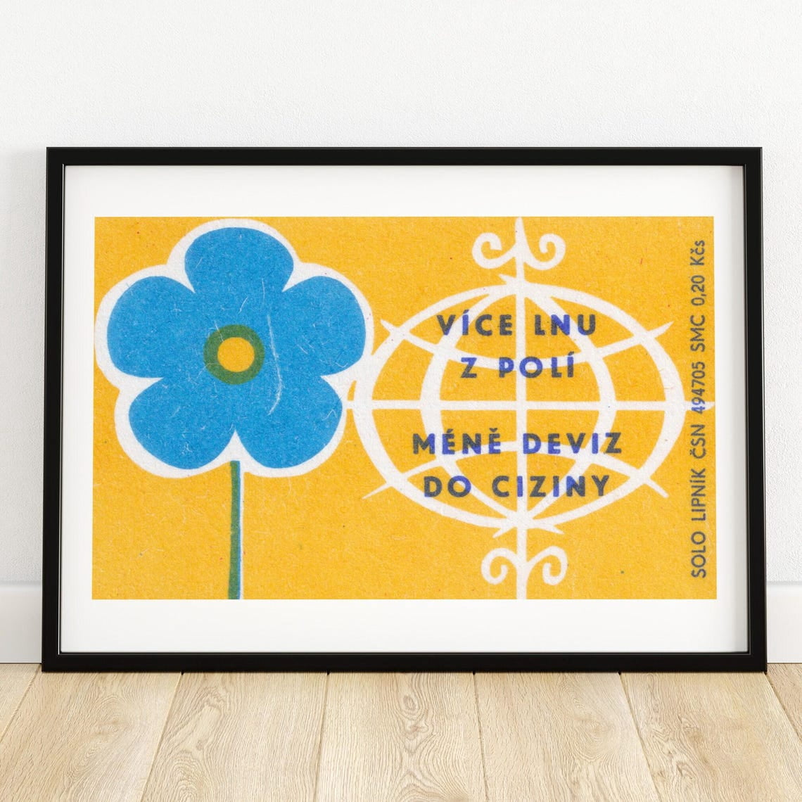 Miluva Blue Flower - Matchbox Print - Aesthetic Wall Art - Vintage Art ...