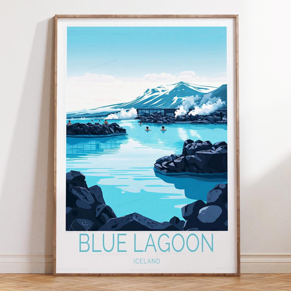 Miluva Blue Lagoon Iceland Travel Wall Art, Iceland Travel Poster, Blue ...