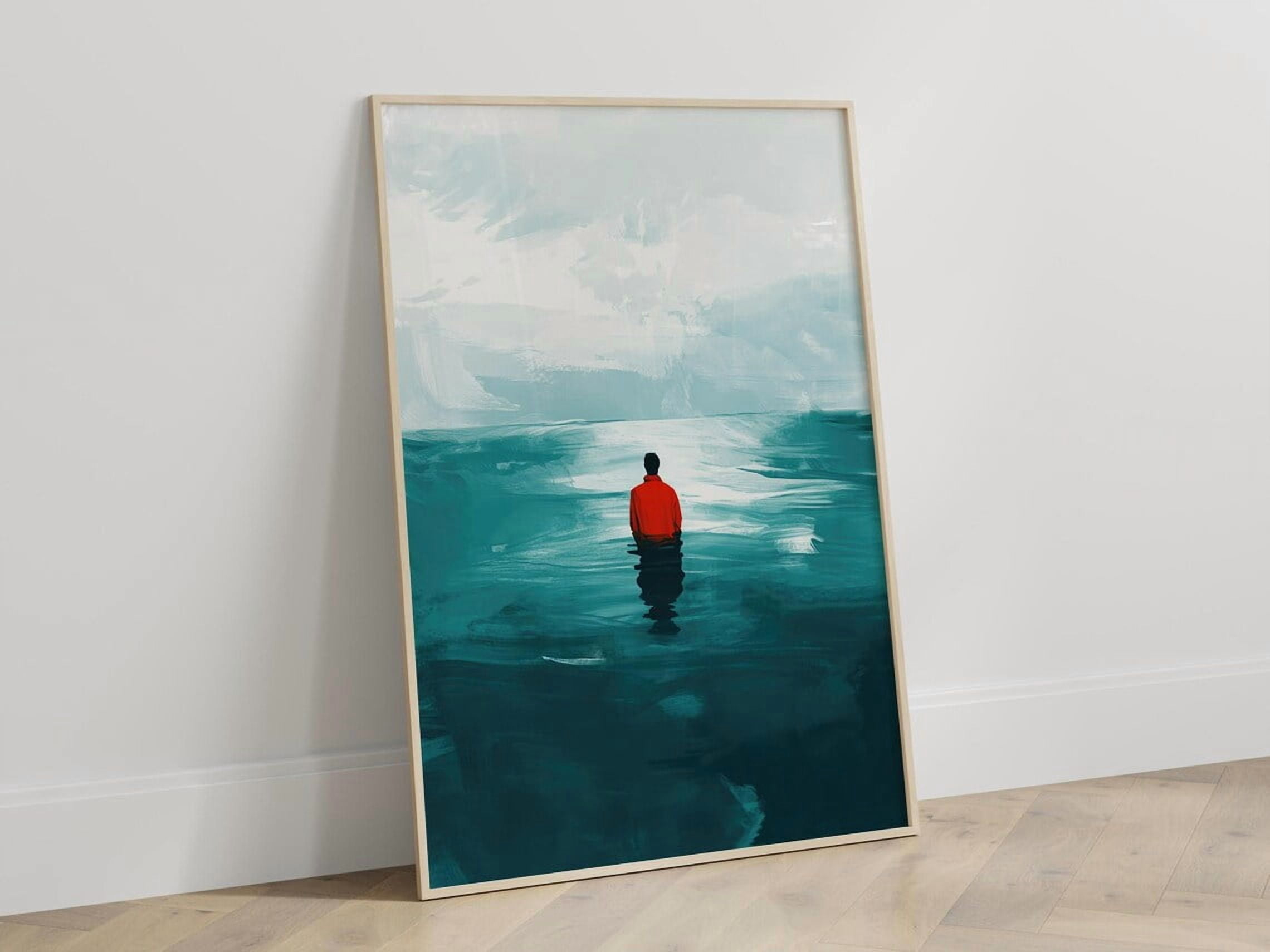 Miluva Blue Nature Poster Calm Art For The Home Modern Landscape ...