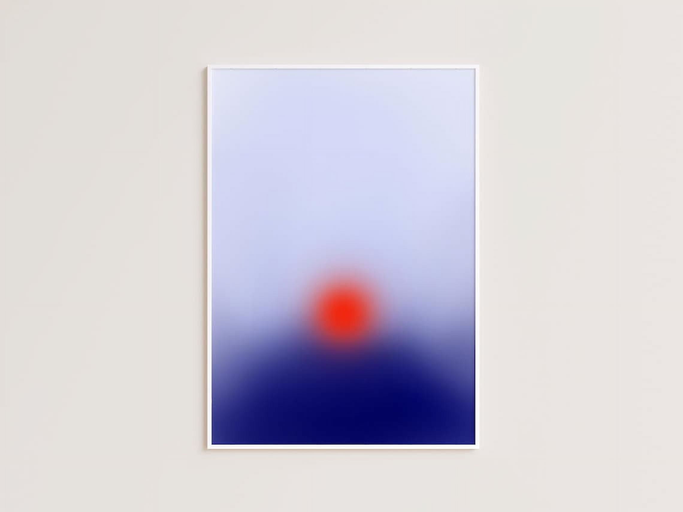 Miluva Blue Red Blur Poster, Aura Gradient , Abstract Calm Art Modern ...
