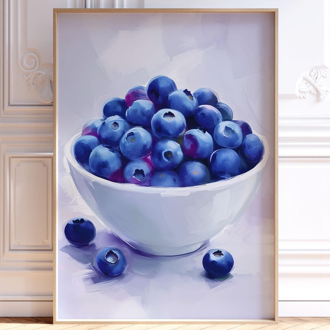 Miluva Blueberries Wall Art Print, Dopamine Kitchen Decor, Maximalist ...