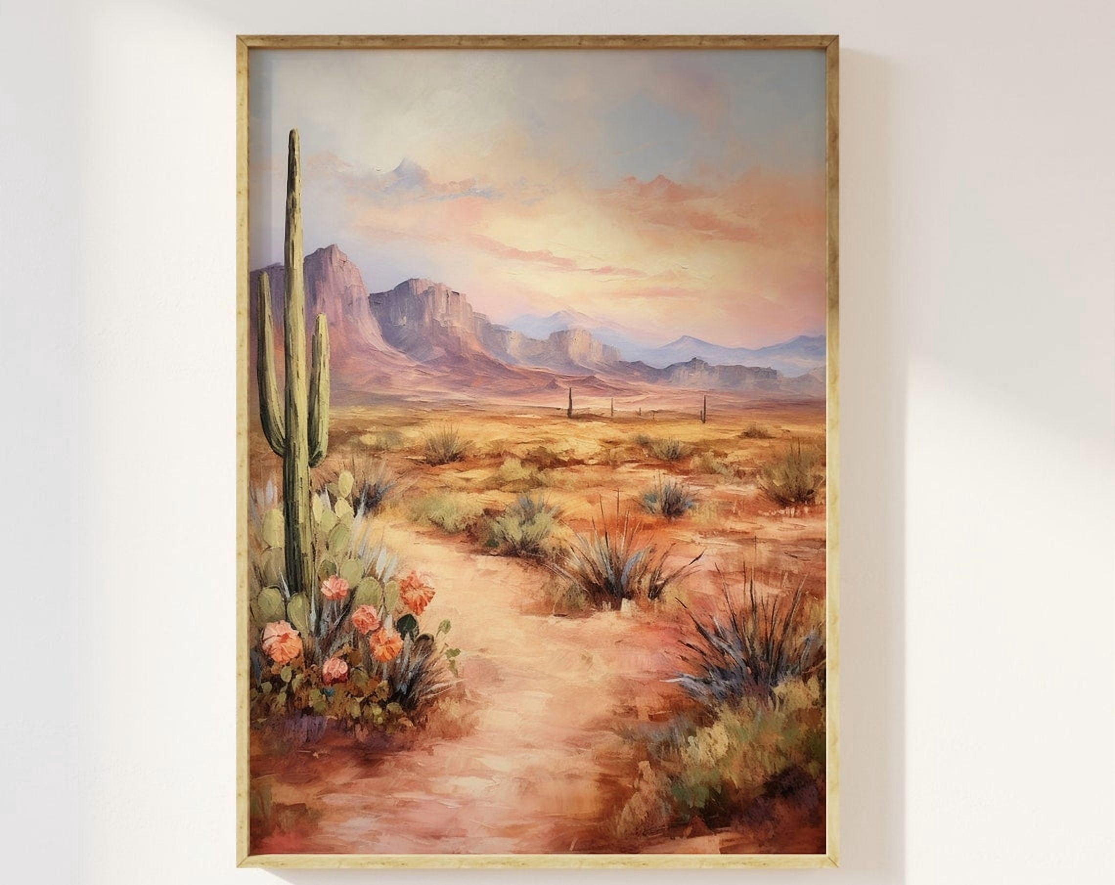Miluva Bohemian Desert Landscape Art Print Cactus Desert Scenery, The ...