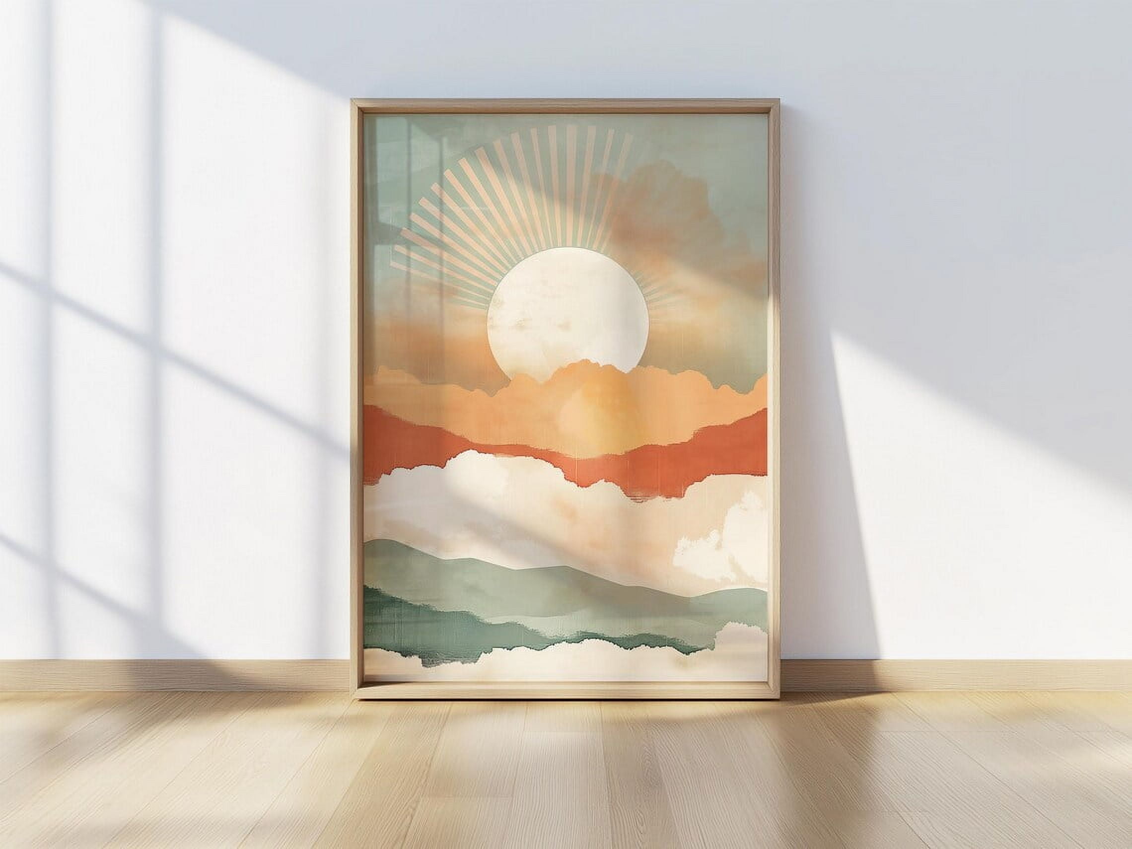 Miluva Boho Sun Poster, Sun Wall Art, Warm Earthy Tones, Aesthetic ...