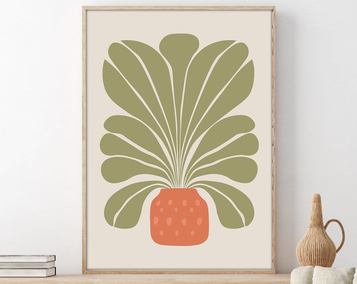 Miluva Boho Wall Art, Print,Abstract Botanical Flower Print ...