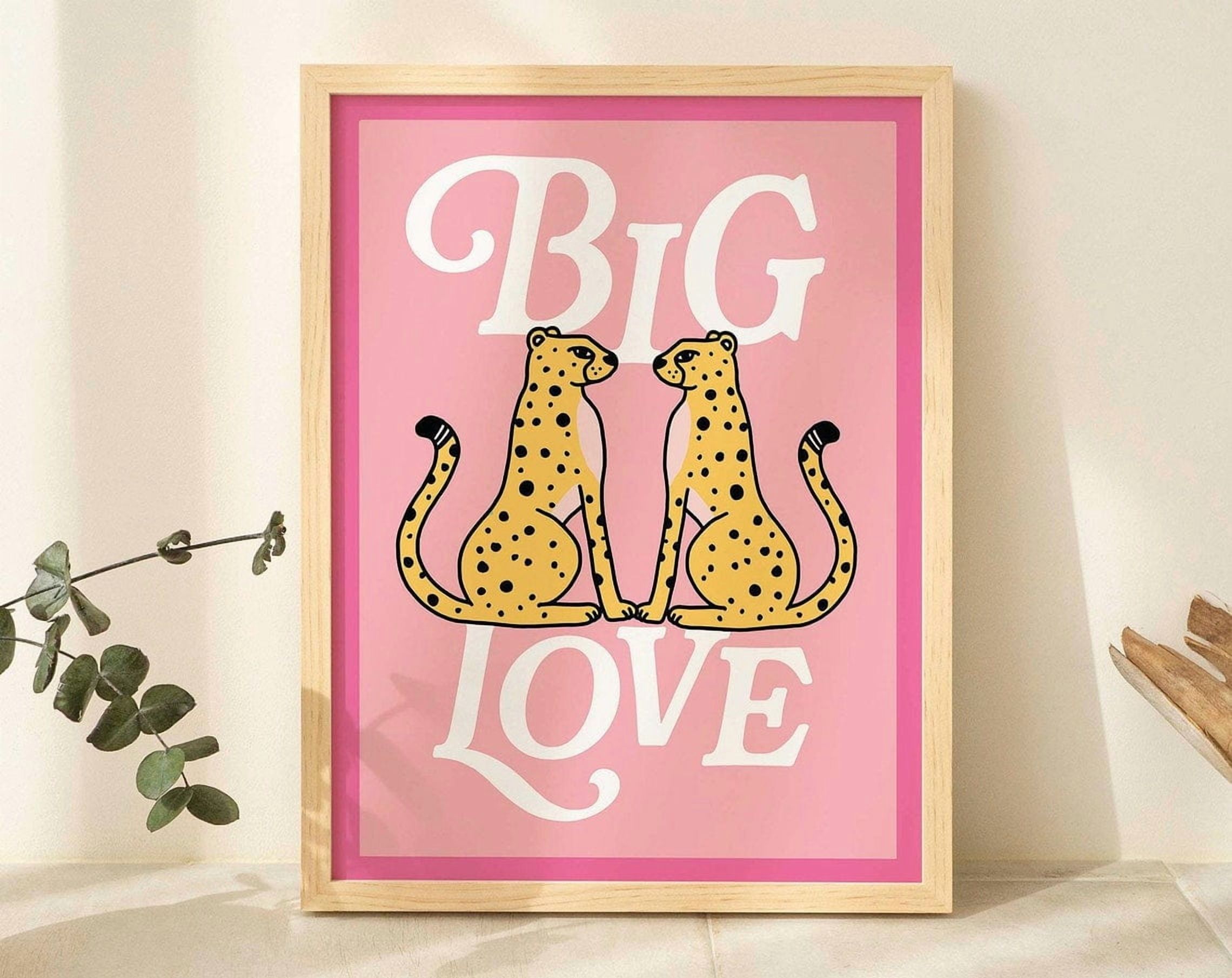 Miluva Bold Pink Cheetah Poster, Maximalist Wall Art, Funky Neon ...