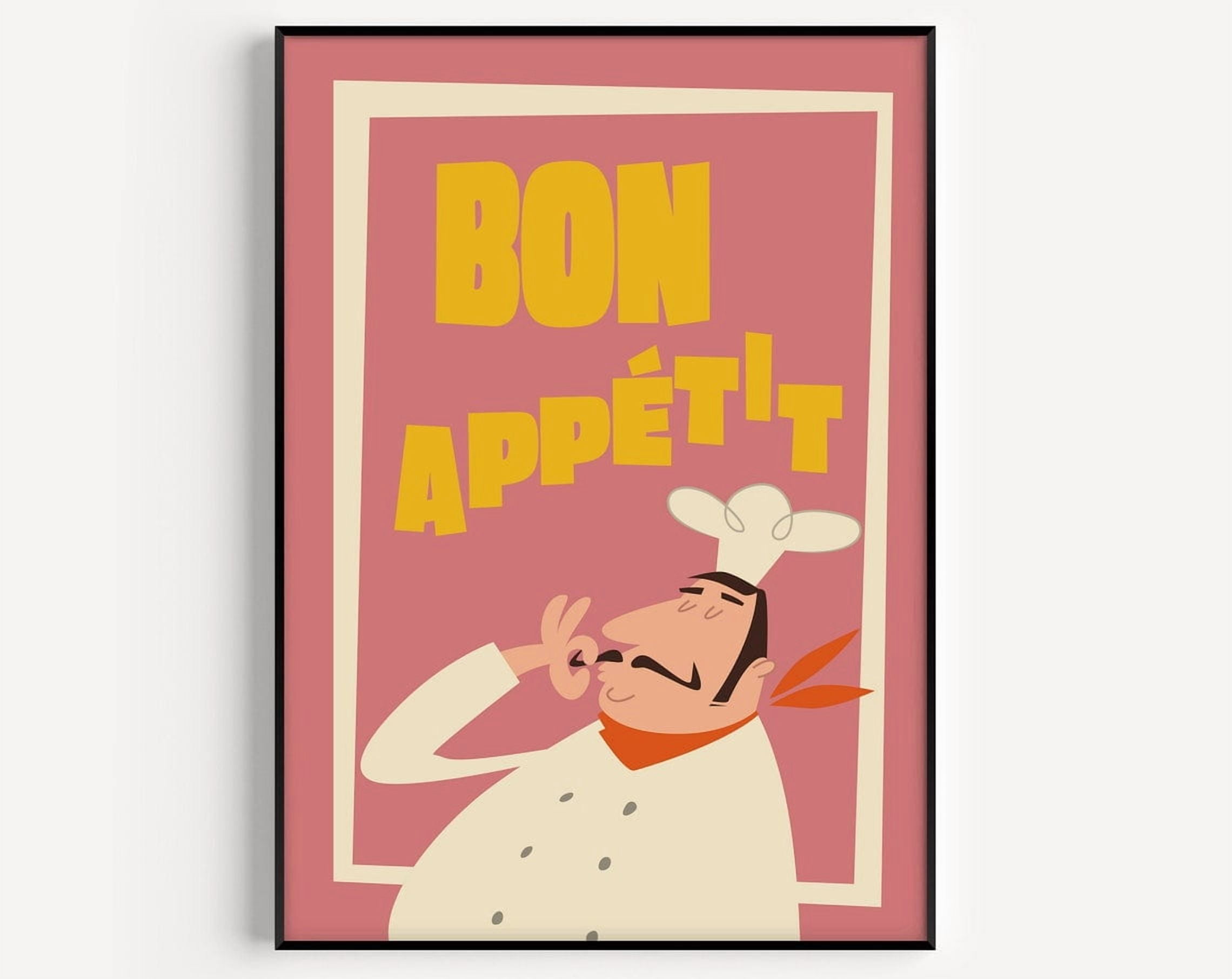 Miluva Bon Appetit Print, Chef Print, Chef Kiss, Kitchen Print ...