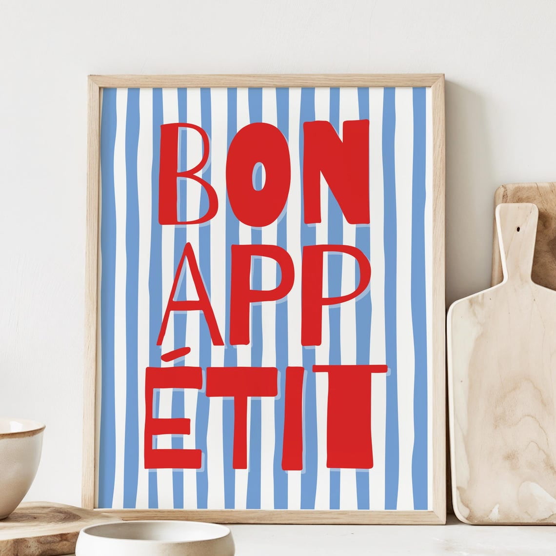 Miluva Bon Appetit Print, French Typography Poster, Frenchy Kitchen ...