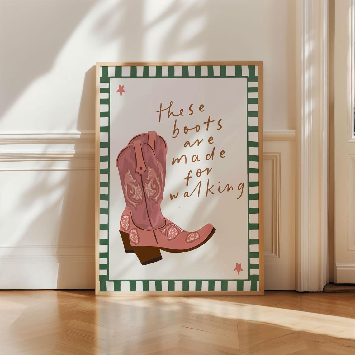 Miluva These Boots Are Made For Walking Poster, Cowboy Boots Print ...